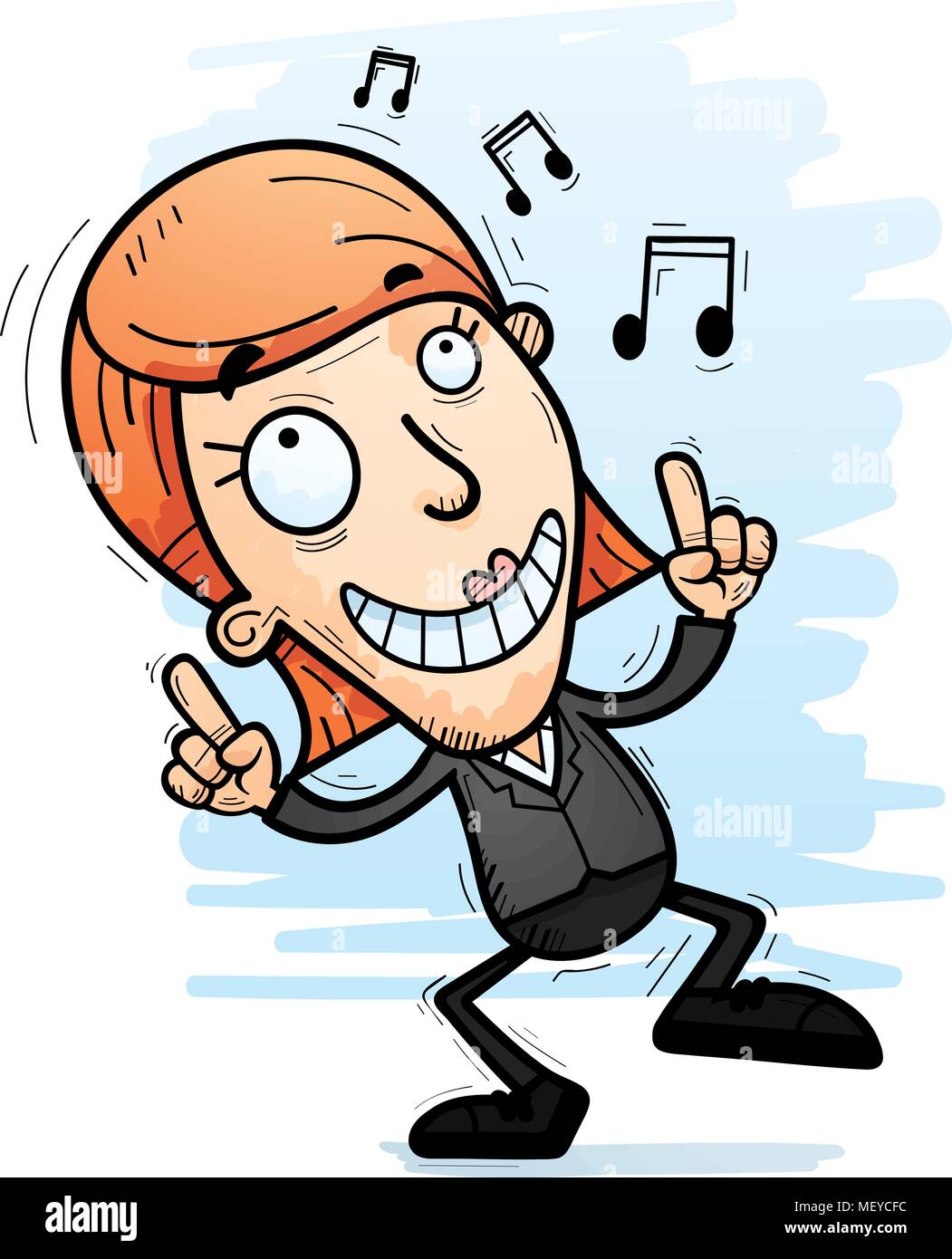 A cartoon illustration of a businesswoman dancing Stock Vector Image ...
