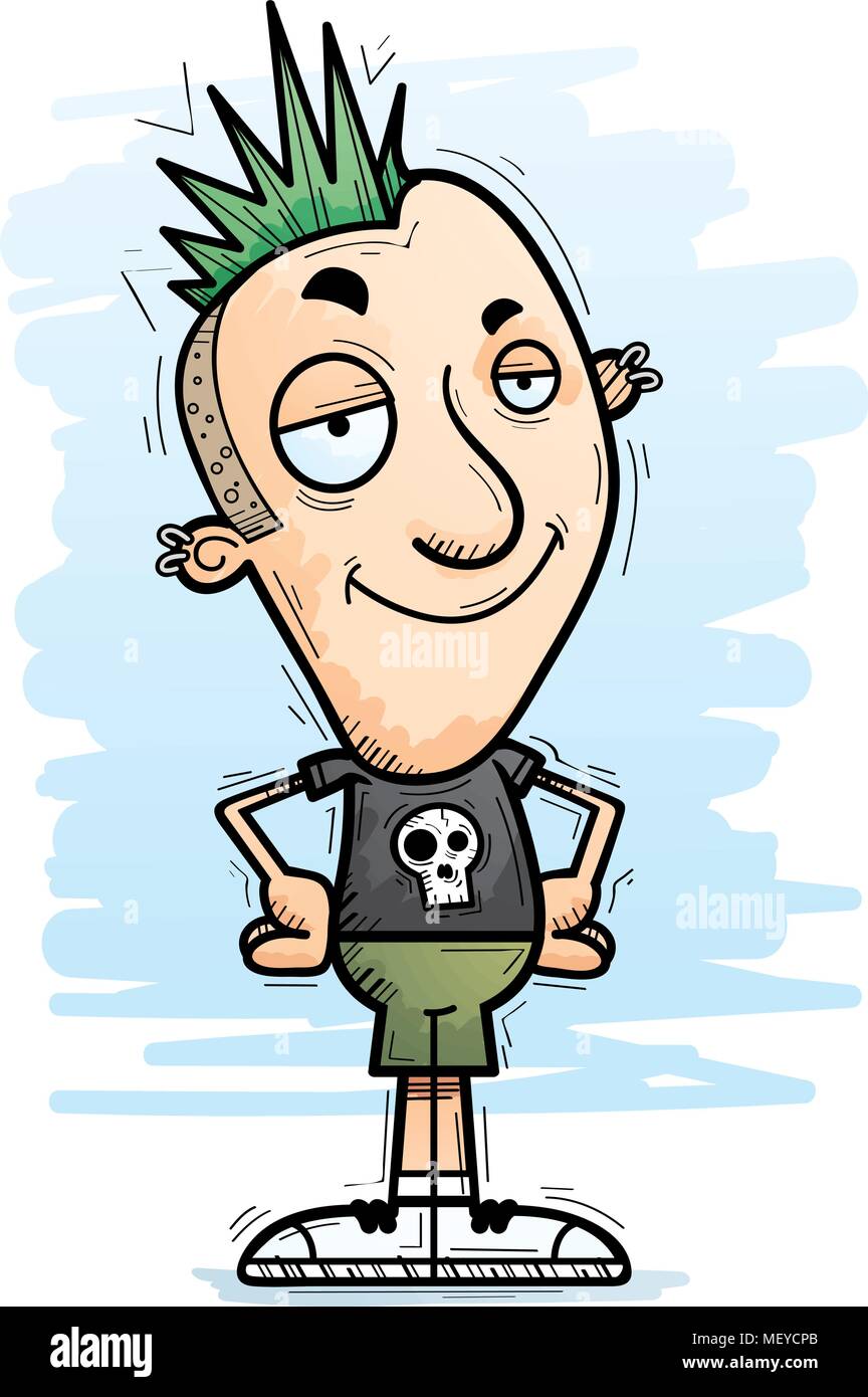 A cartoon illustration of a punk looking confident Stock Vector Image ...