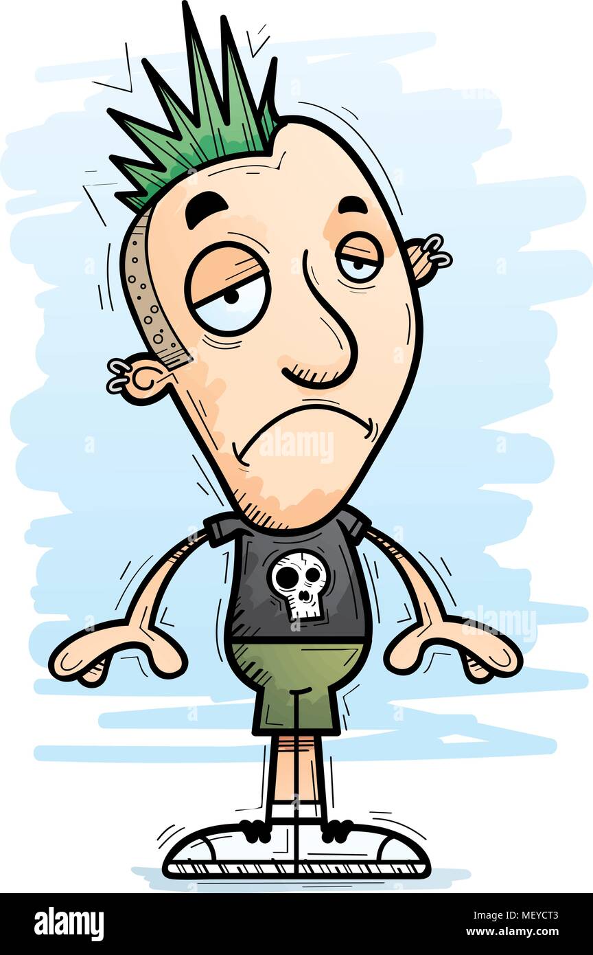 A cartoon illustration of a punk looking sad Stock Vector Image & Art ...