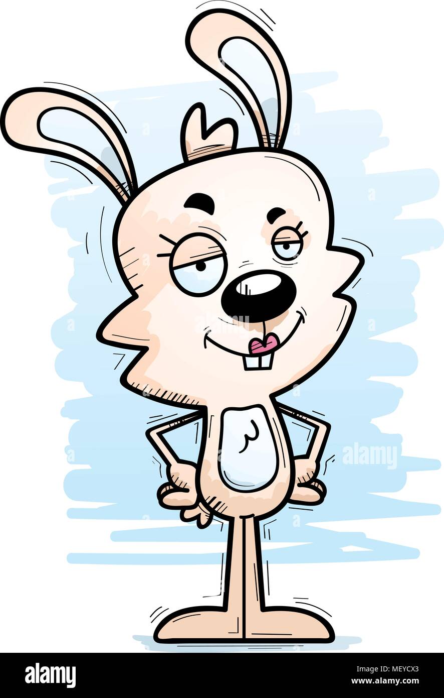 A cartoon illustration of a female rabbit looking confident Stock ...