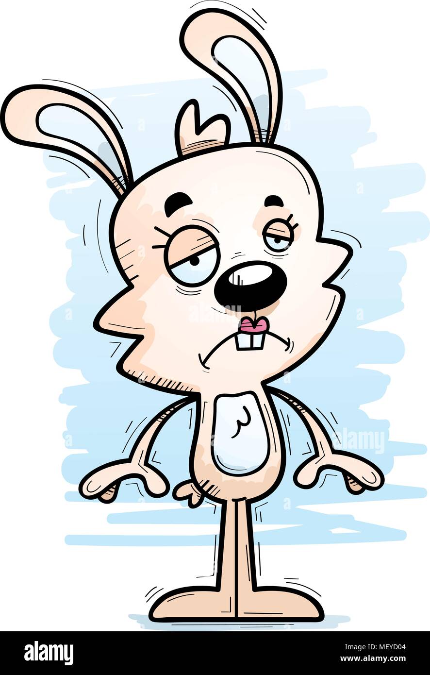A cartoon illustration of a female rabbit looking sad Stock Vector ...