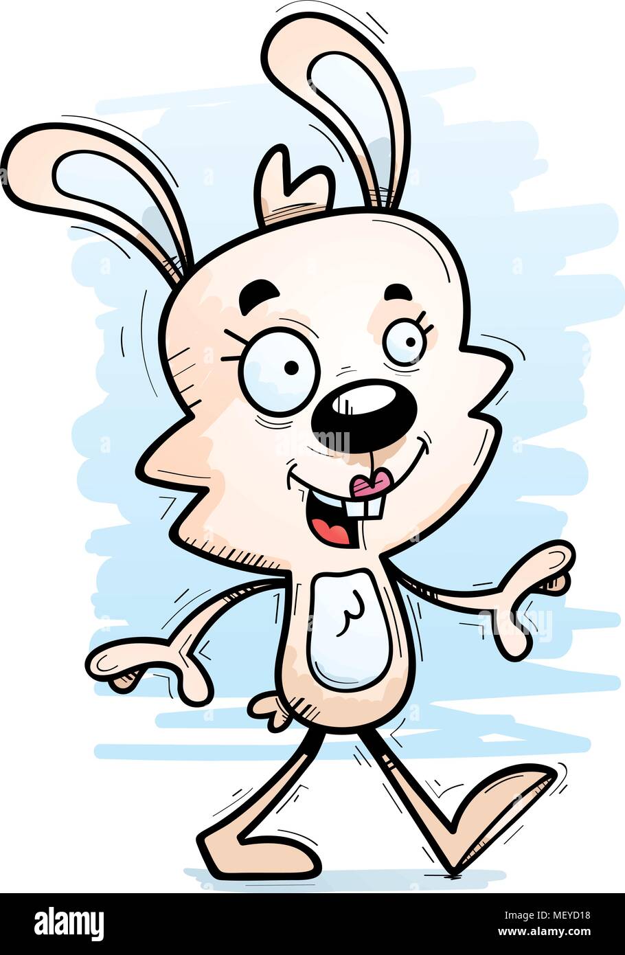 A cartoon illustration of a female rabbit walking Stock Vector Image ...