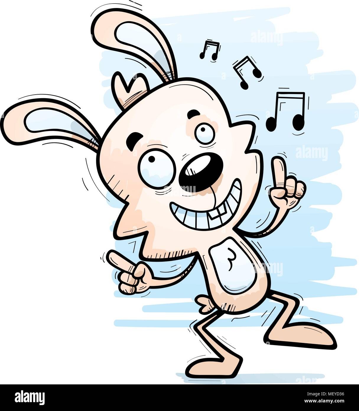 A cartoon illustration of a male rabbit dancing Stock Vector Image ...