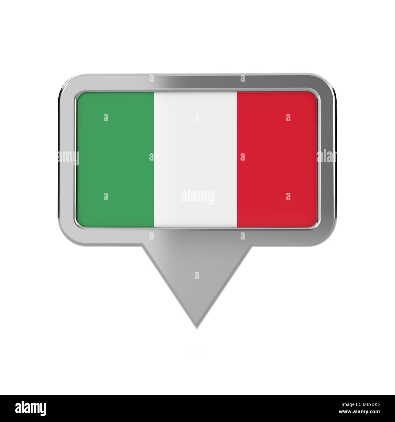 Italy flag location marker icon. 3D Rendering Stock Photo - Alamy