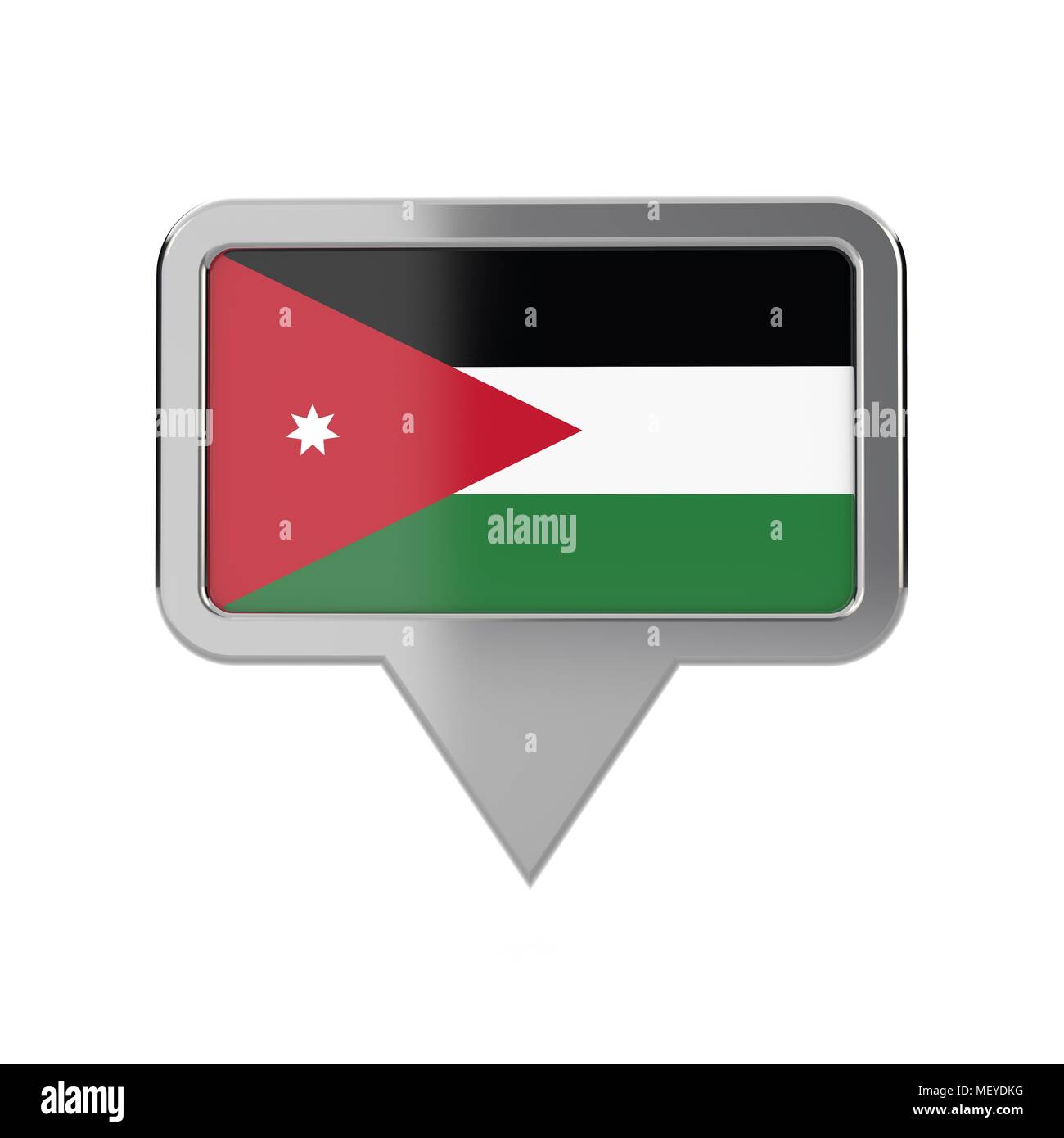 Jordan flag location marker icon. 3D Rendering Stock Photo - Alamy