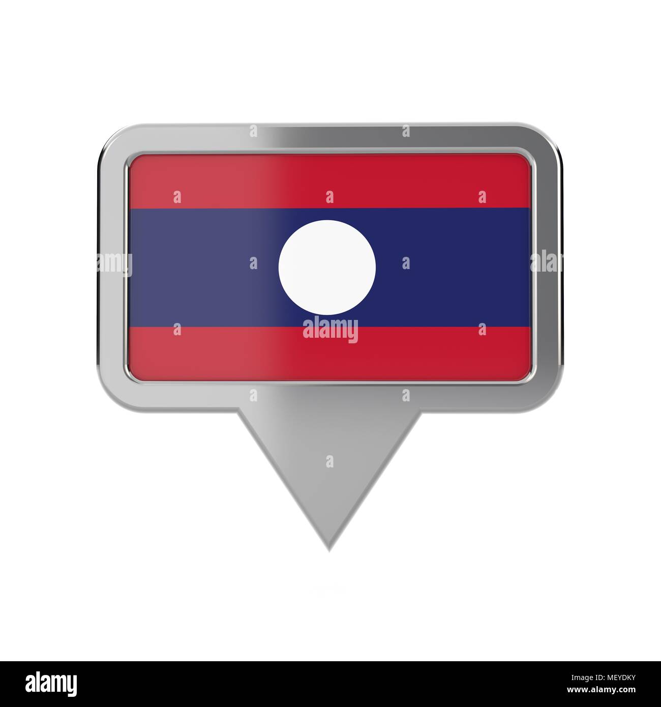 Laos location pin flag hi-res stock photography and images - Alamy