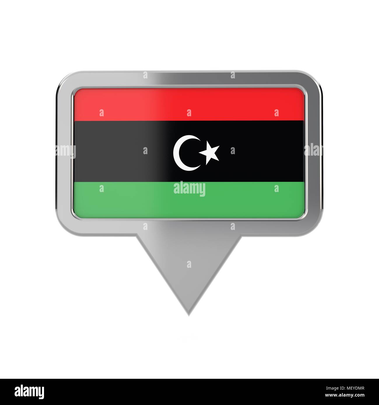 Libya flag location marker icon. 3D Rendering Stock Photo - Alamy