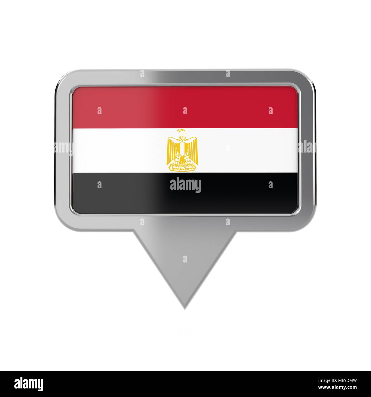 Egypt flag location marker icon. 3D Rendering Stock Photo - Alamy