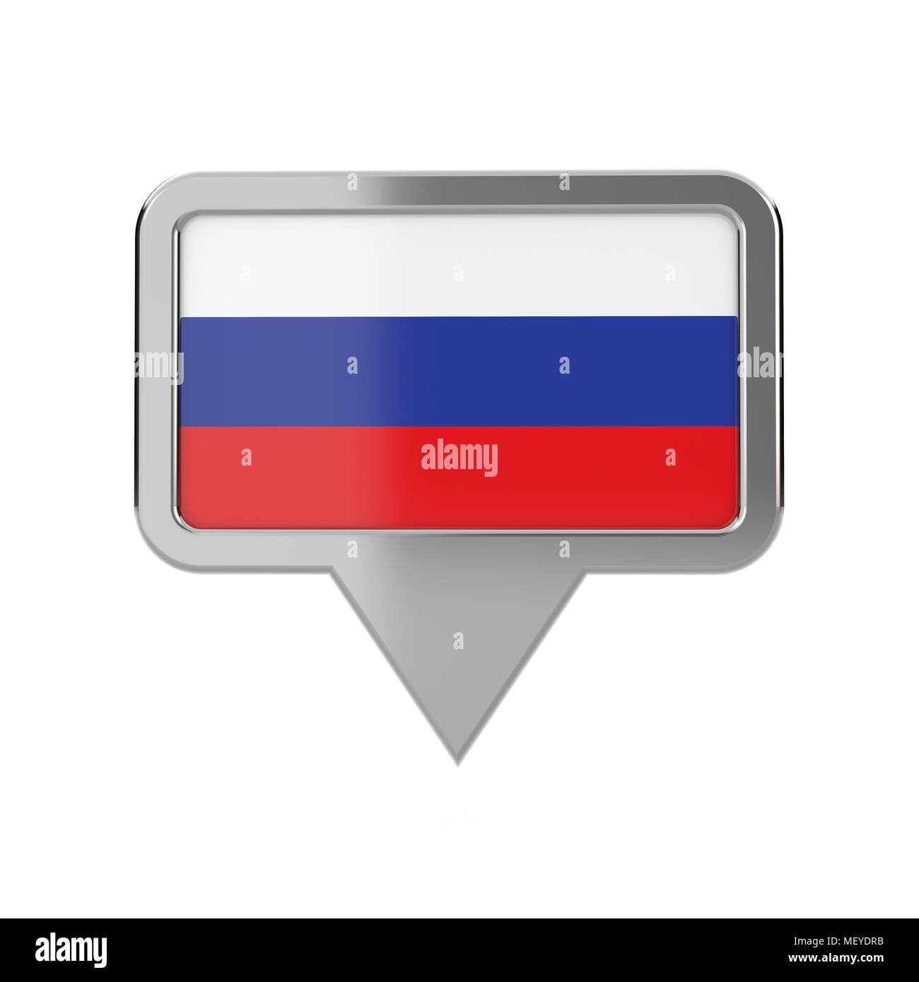 Russia flag location marker icon. 3D Rendering Stock Photo - Alamy