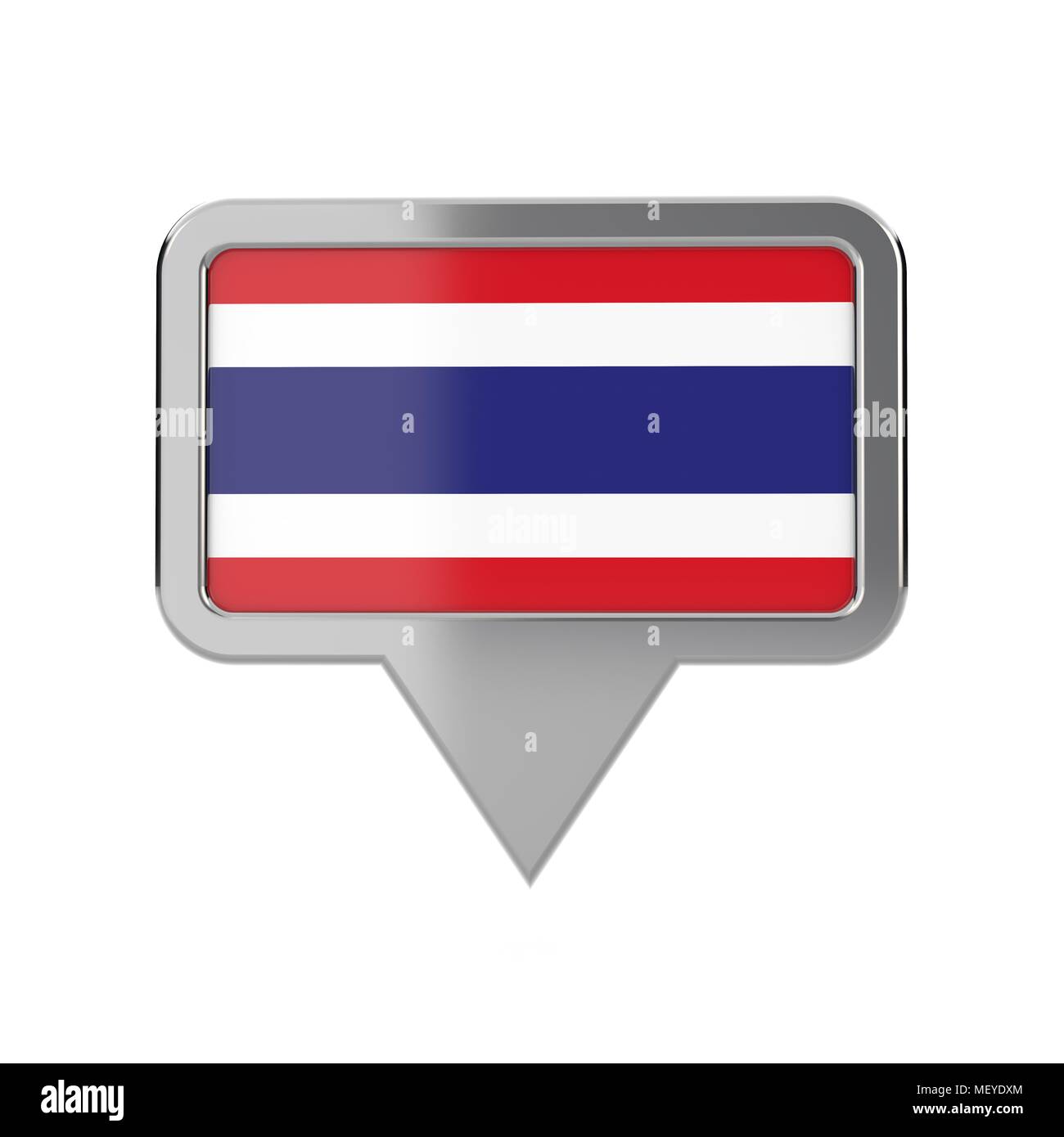 Thailand flag location marker icon. 3D Rendering Stock Photo - Alamy