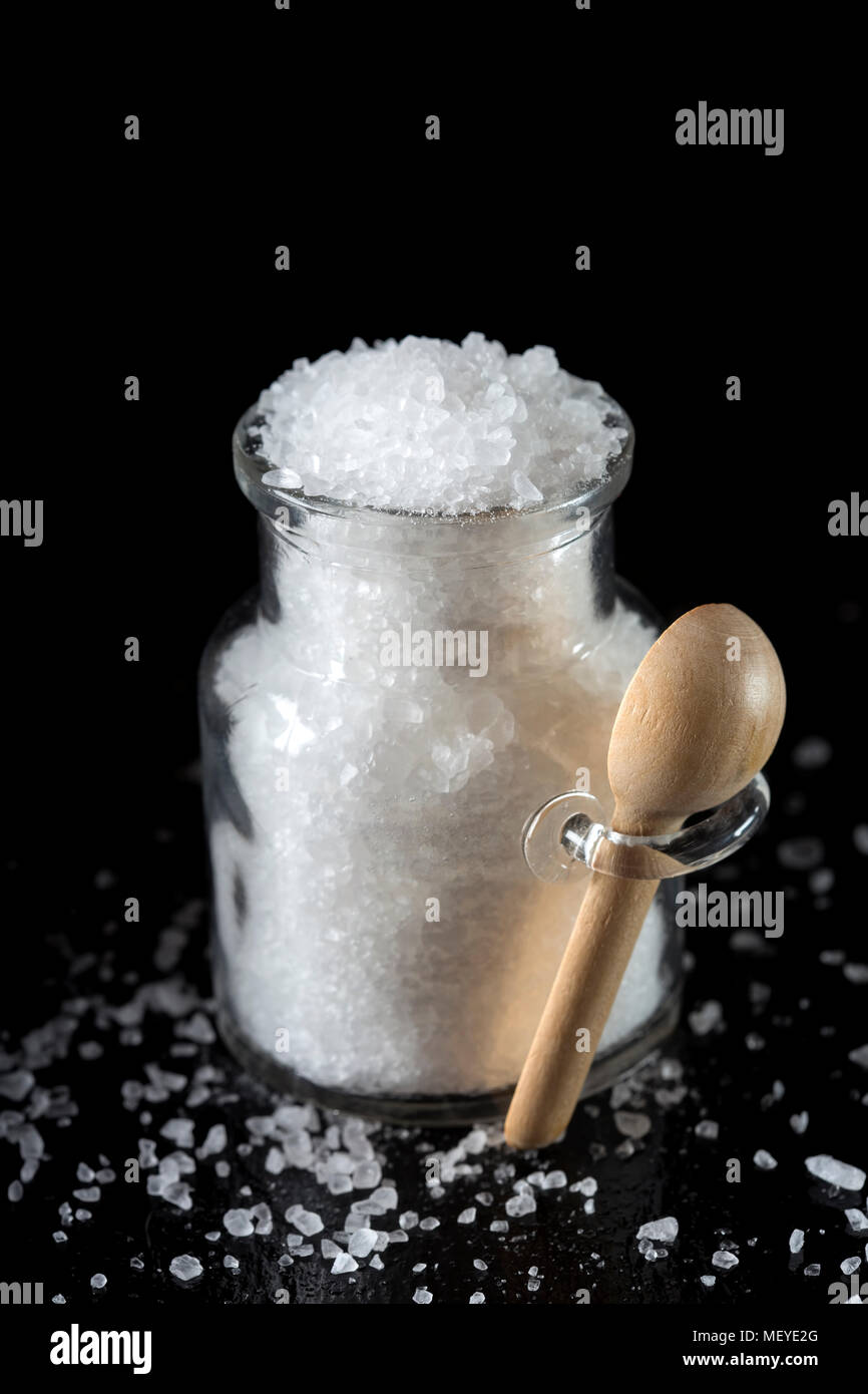 Spoon filled with black salt hi-res stock photography and images - Alamy