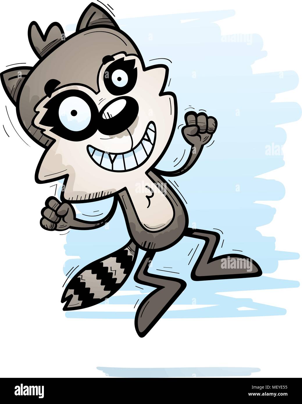 A cartoon illustration of a male raccoon jumping Stock Vector Image ...