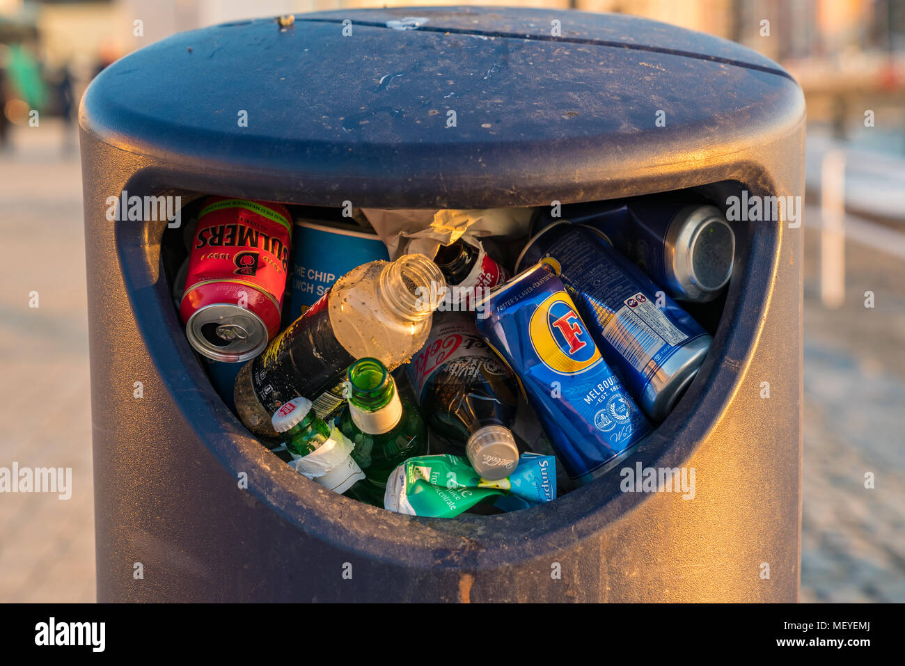 Public Trash Can Overflowing Garbage High Resolution Stock Photography ...