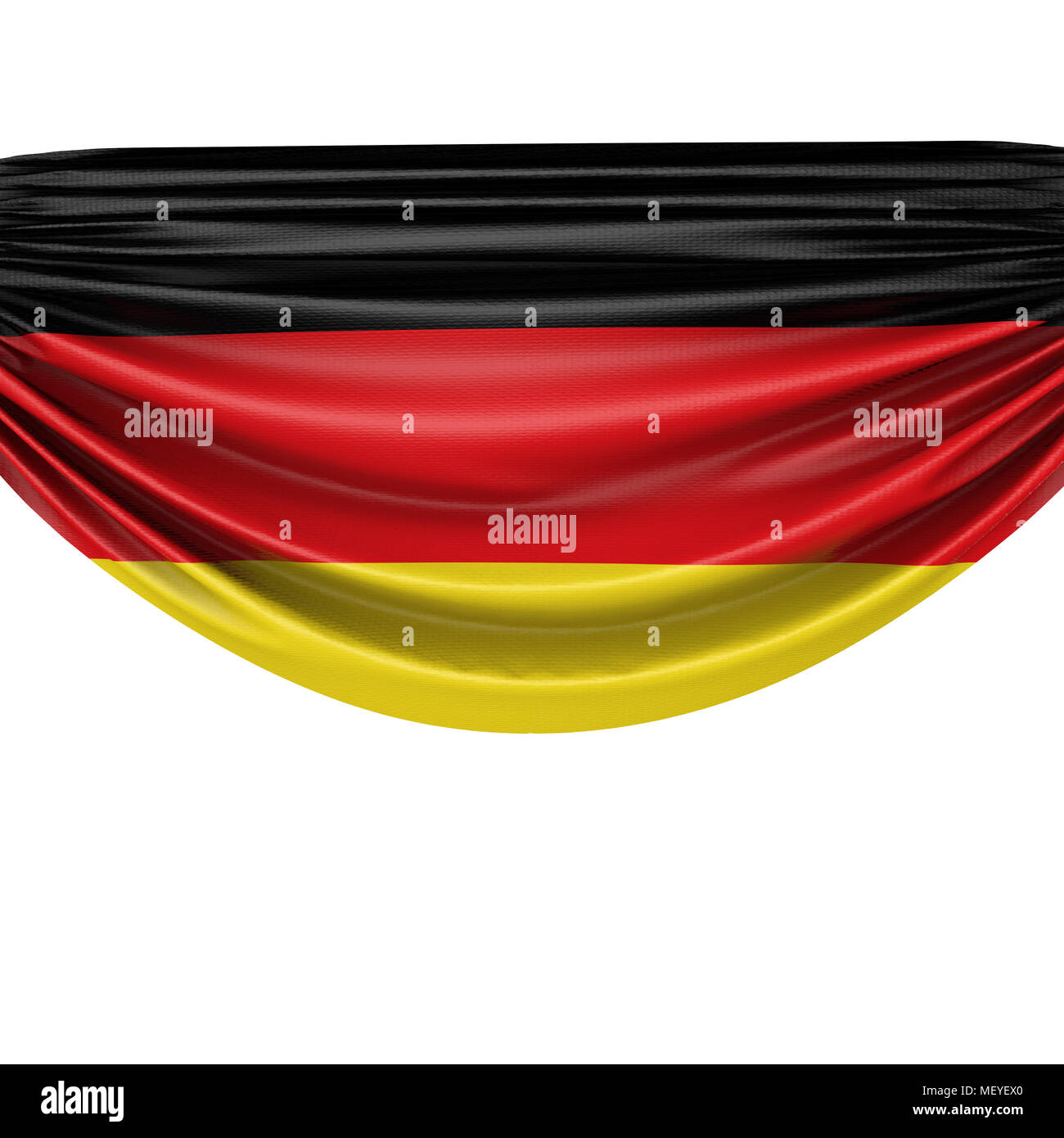 Germany national flag hanging fabric banner. 3D Rendering Stock Photo ...