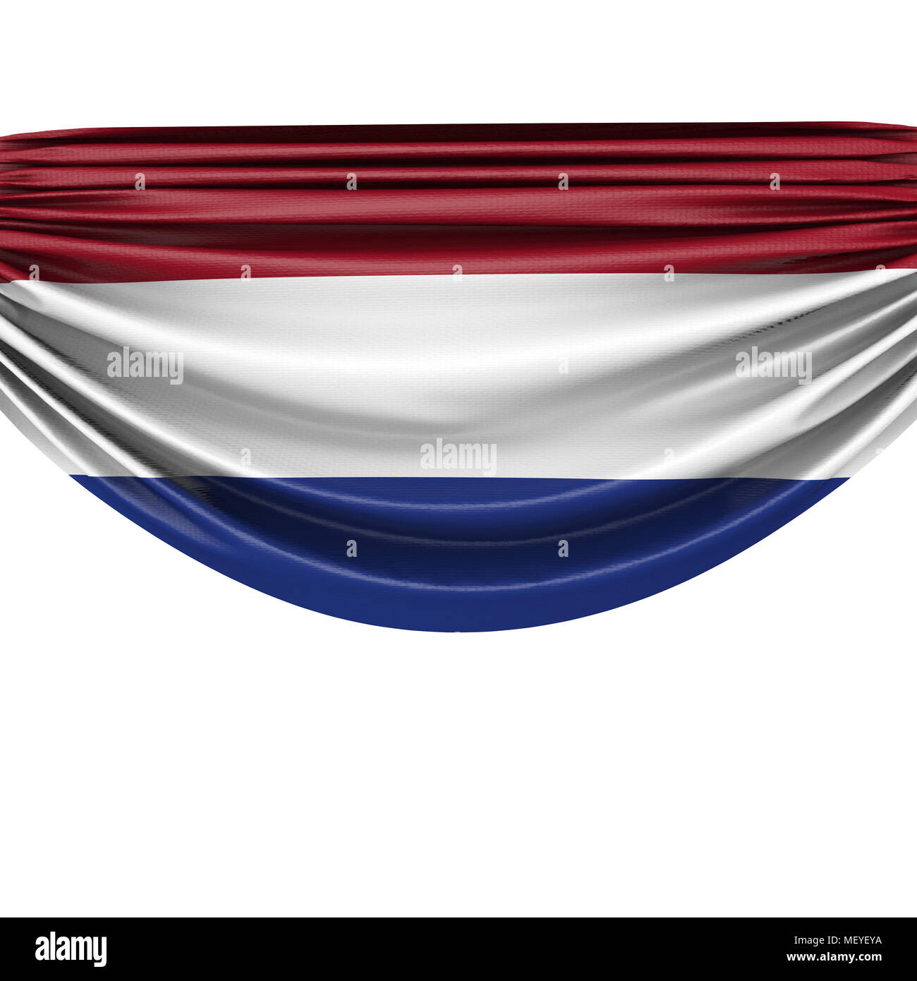 Netherlands national flag hanging fabric banner. 3D Rendering Stock ...
