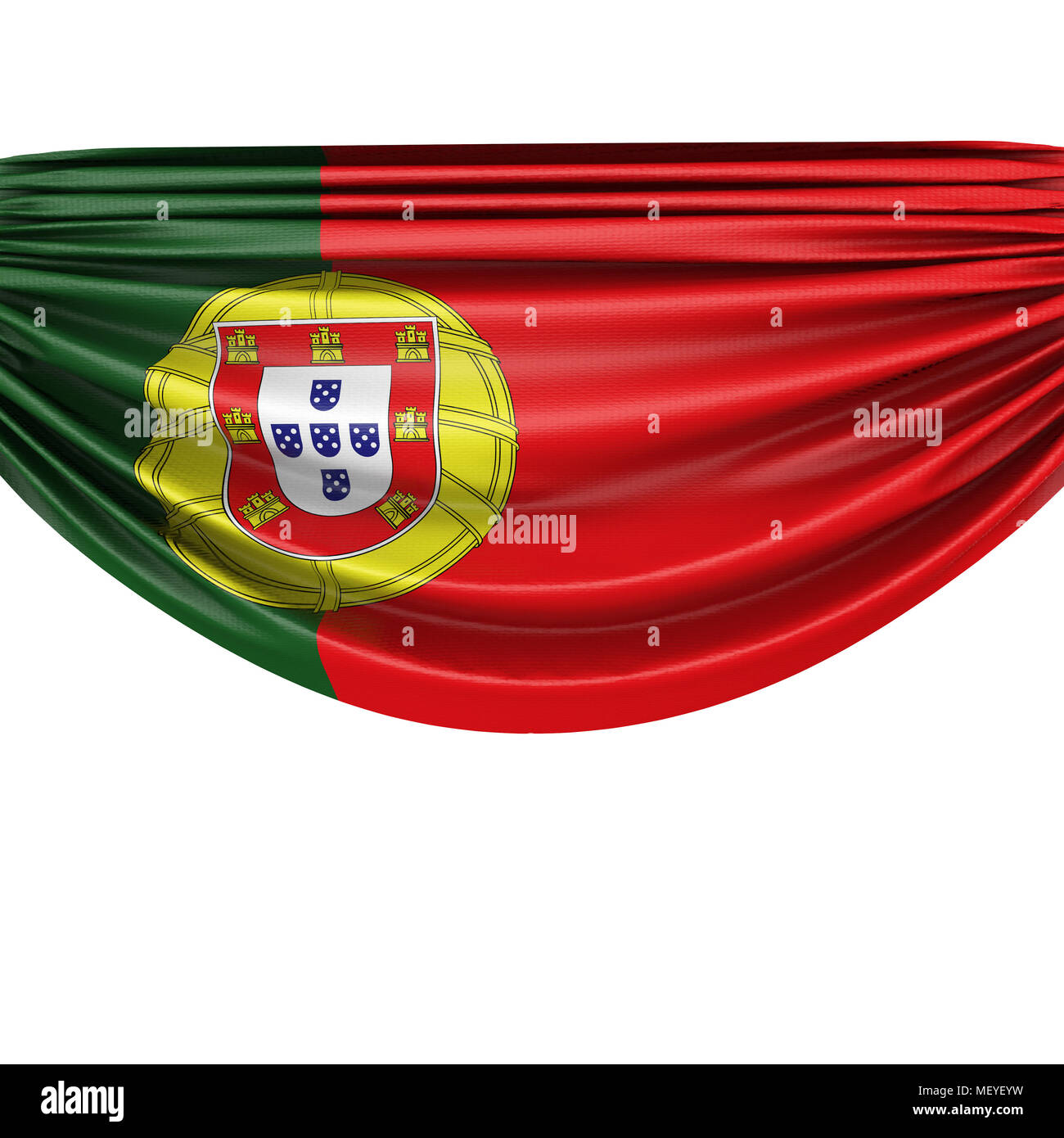 Portugal national flag hanging fabric banner. 3D Rendering Stock Photo ...