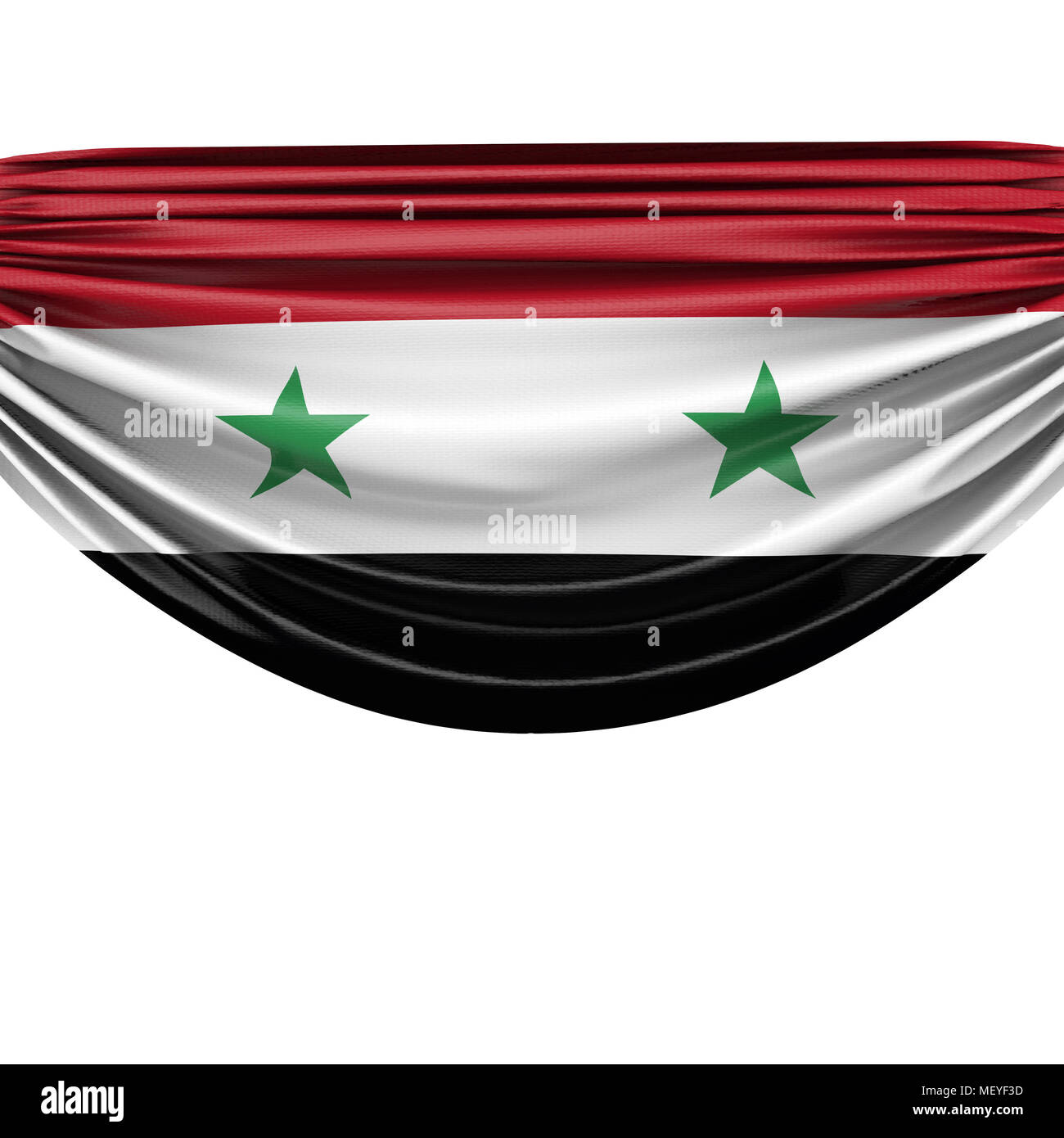 Syria national flag hanging fabric banner. 3D Rendering Stock Photo - Alamy