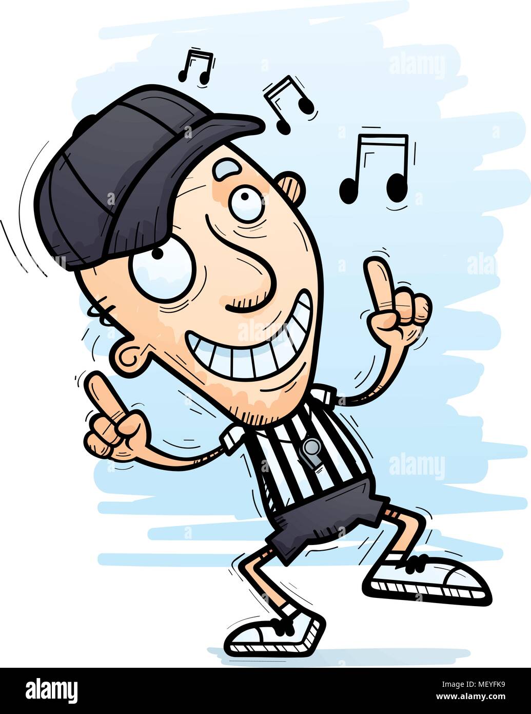 A cartoon illustration of a senior citizen man referee dancing Stock ...