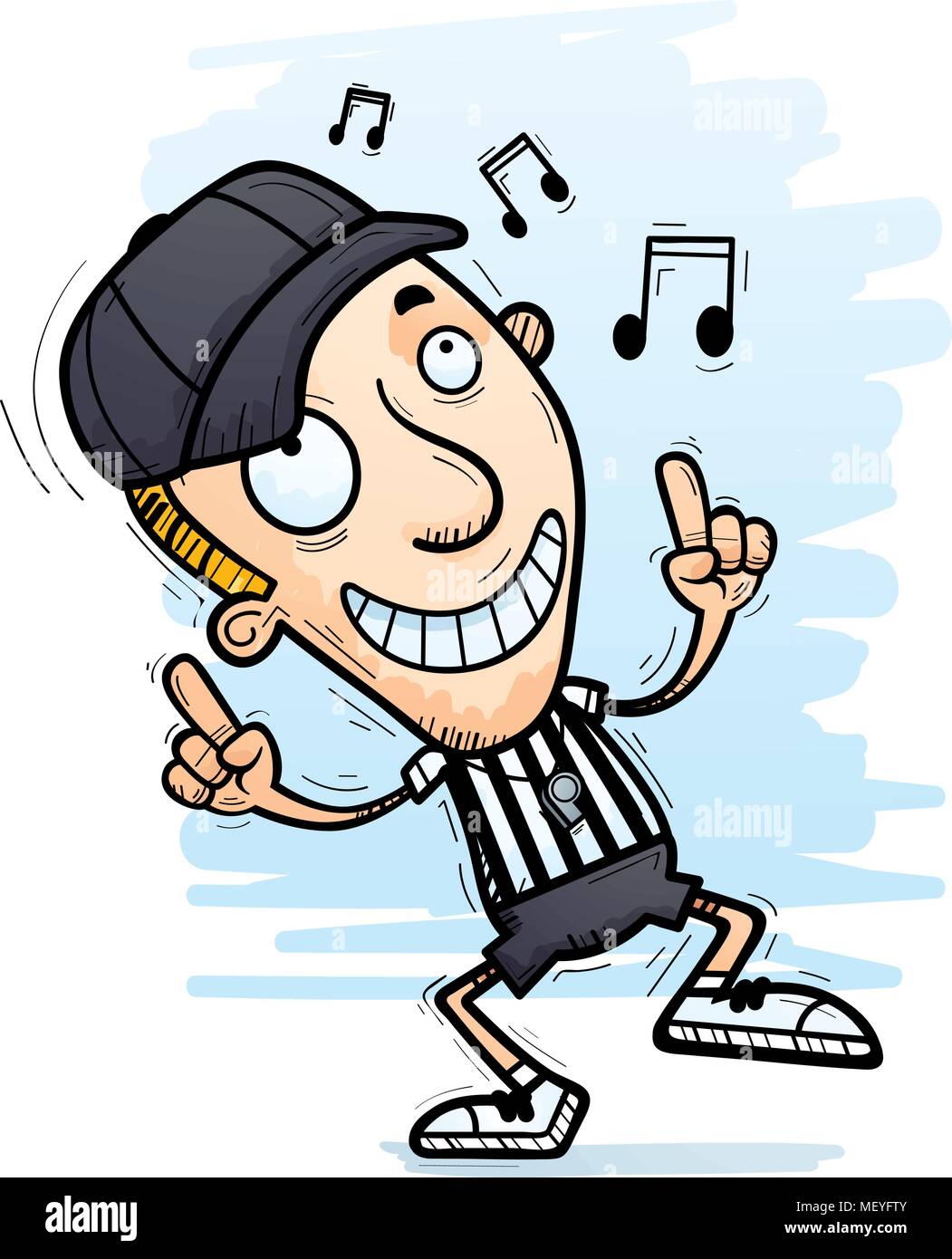 A cartoon illustration of a man referee dancing Stock Vector Image ...