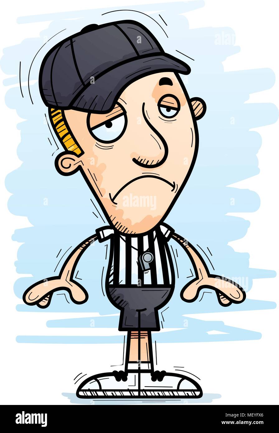 A cartoon illustration of a man referee looking sad Stock Vector Image ...