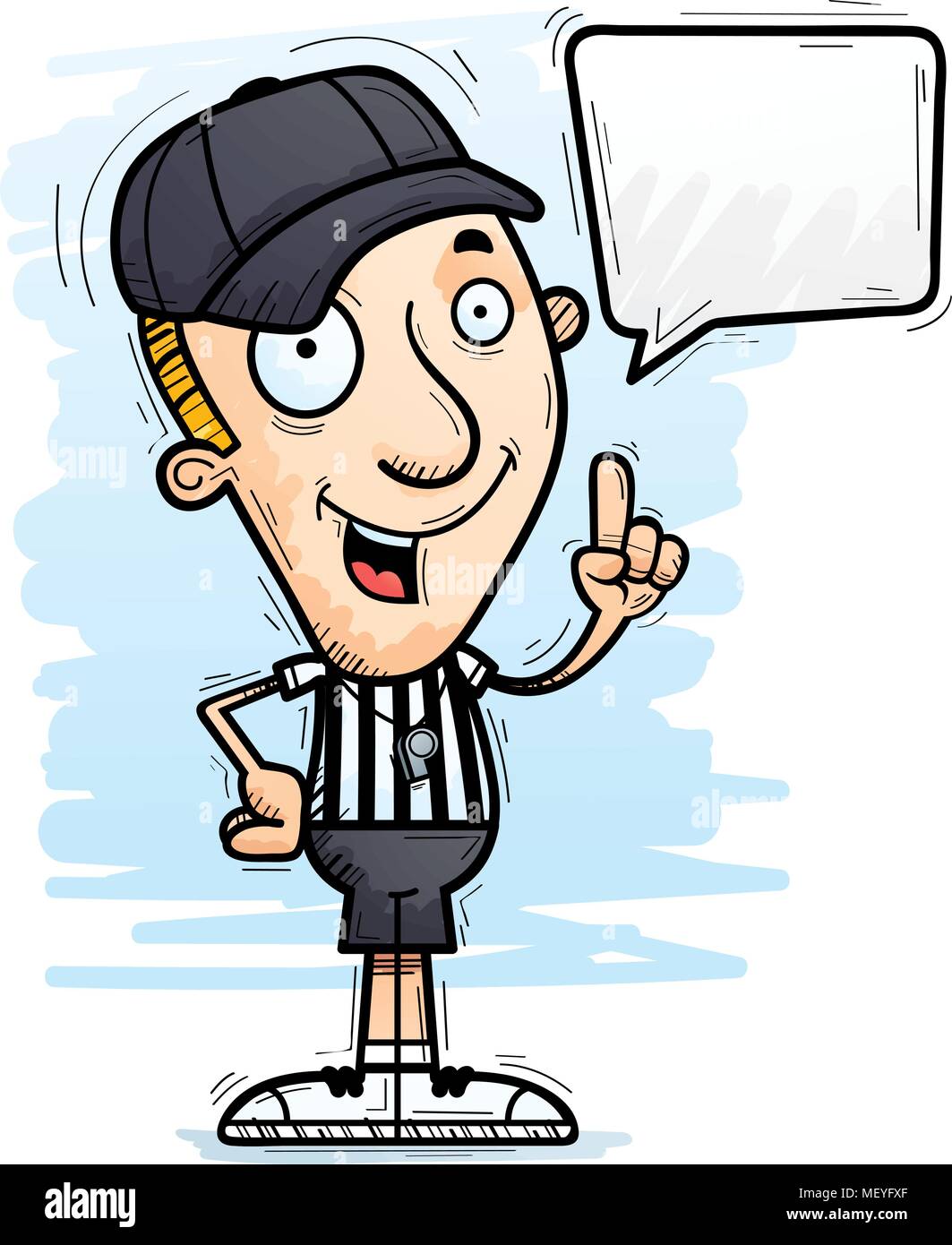 A cartoon illustration of a man referee talking Stock Vector Image ...