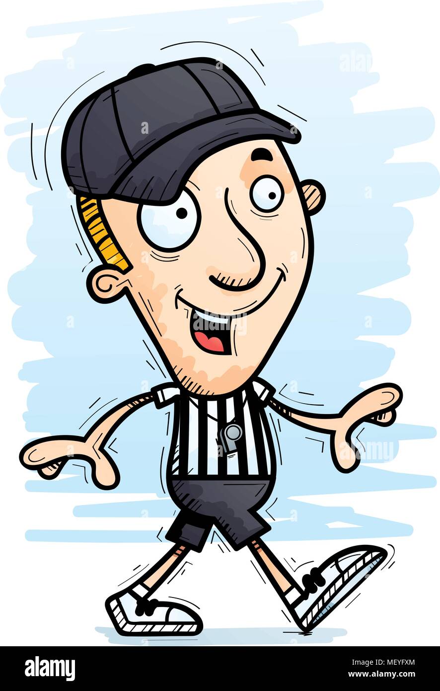 A cartoon illustration of a man referee walking Stock Vector Image ...