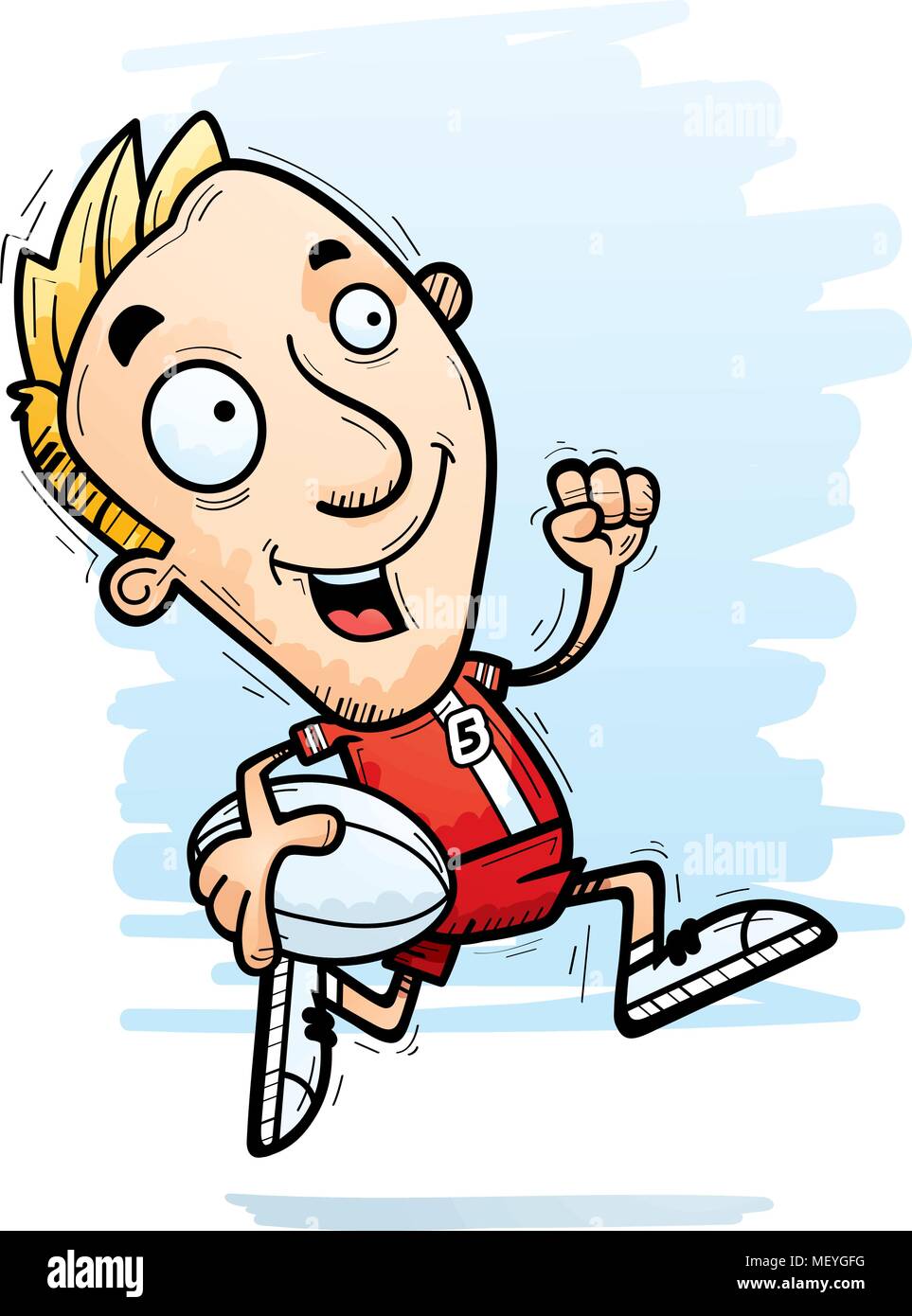 A cartoon illustration of a man rugby player running Stock Vector Image ...