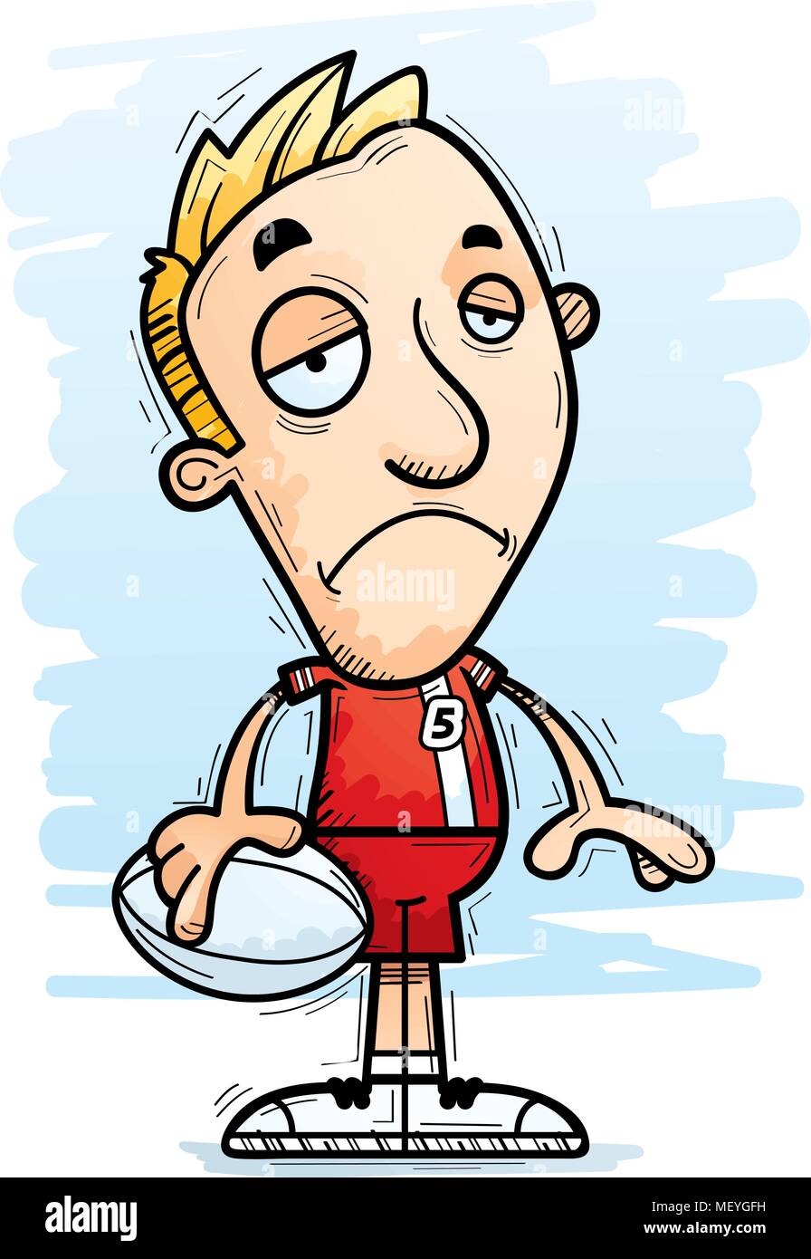 A cartoon illustration of a man rugby player looking sad Stock Vector ...