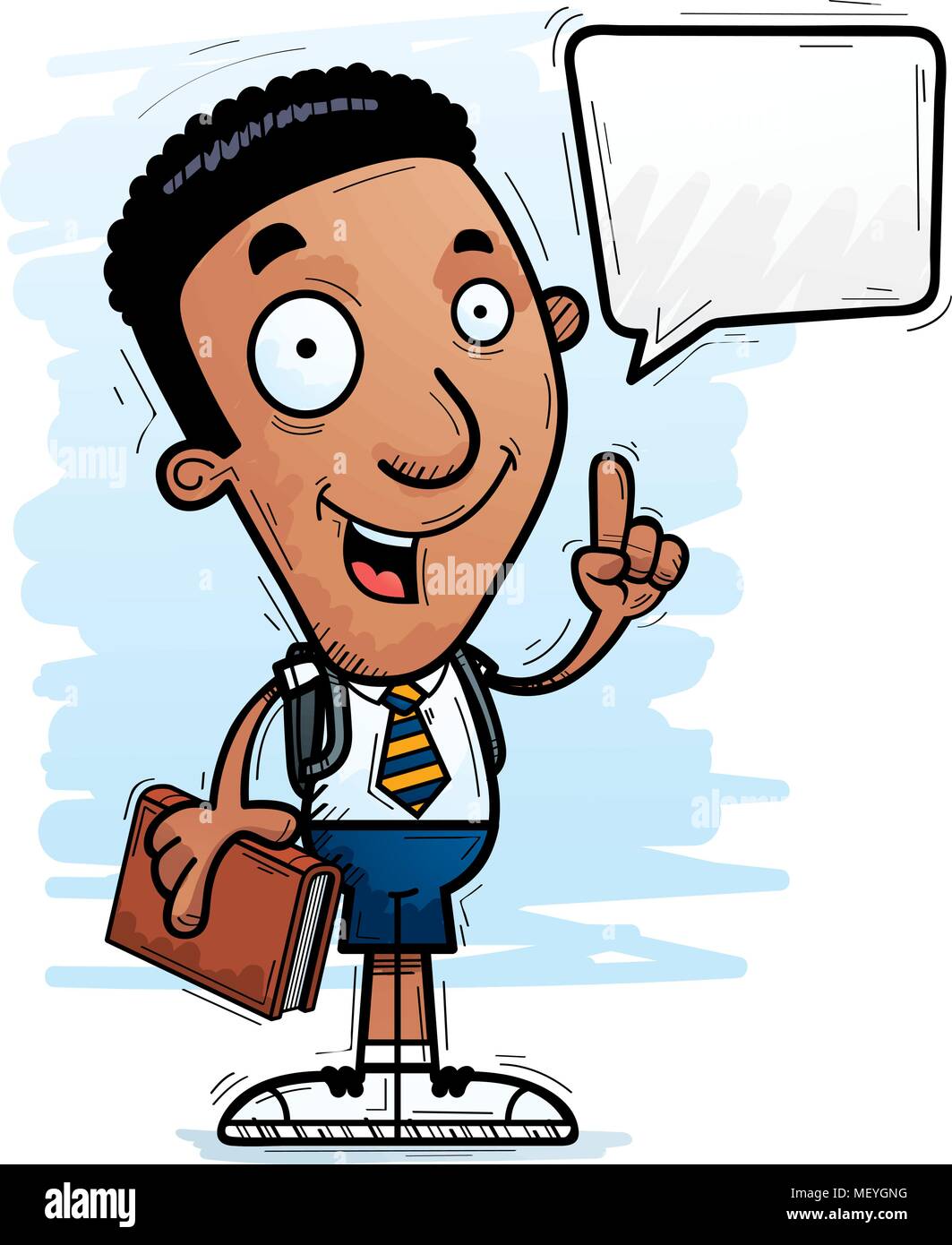 A cartoon illustration of a black man student talking Stock Vector ...