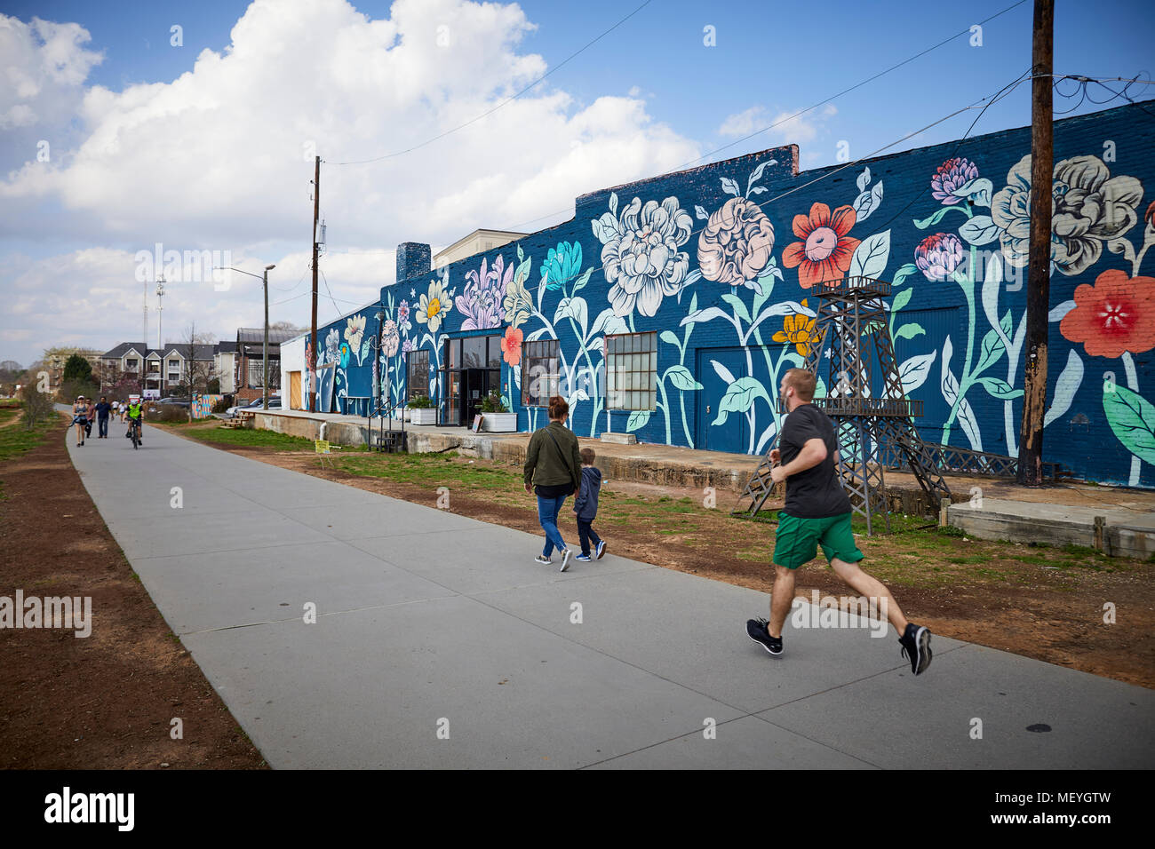 Atlanta capital of the U.S. state of Georgia, people running on a ...