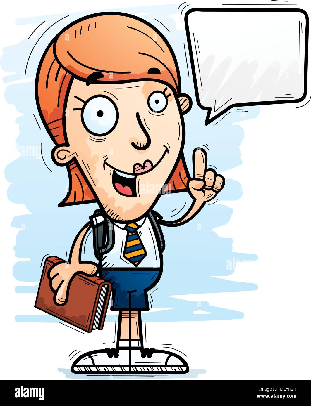 A cartoon illustration of a woman student talking Stock Vector Image ...