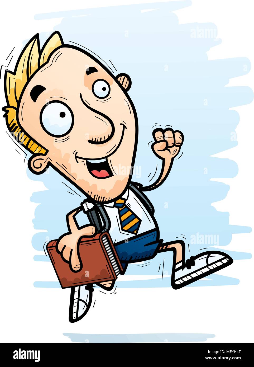 Student Rushing Cartoon Cartoon Dirty Blond White Female Teacher