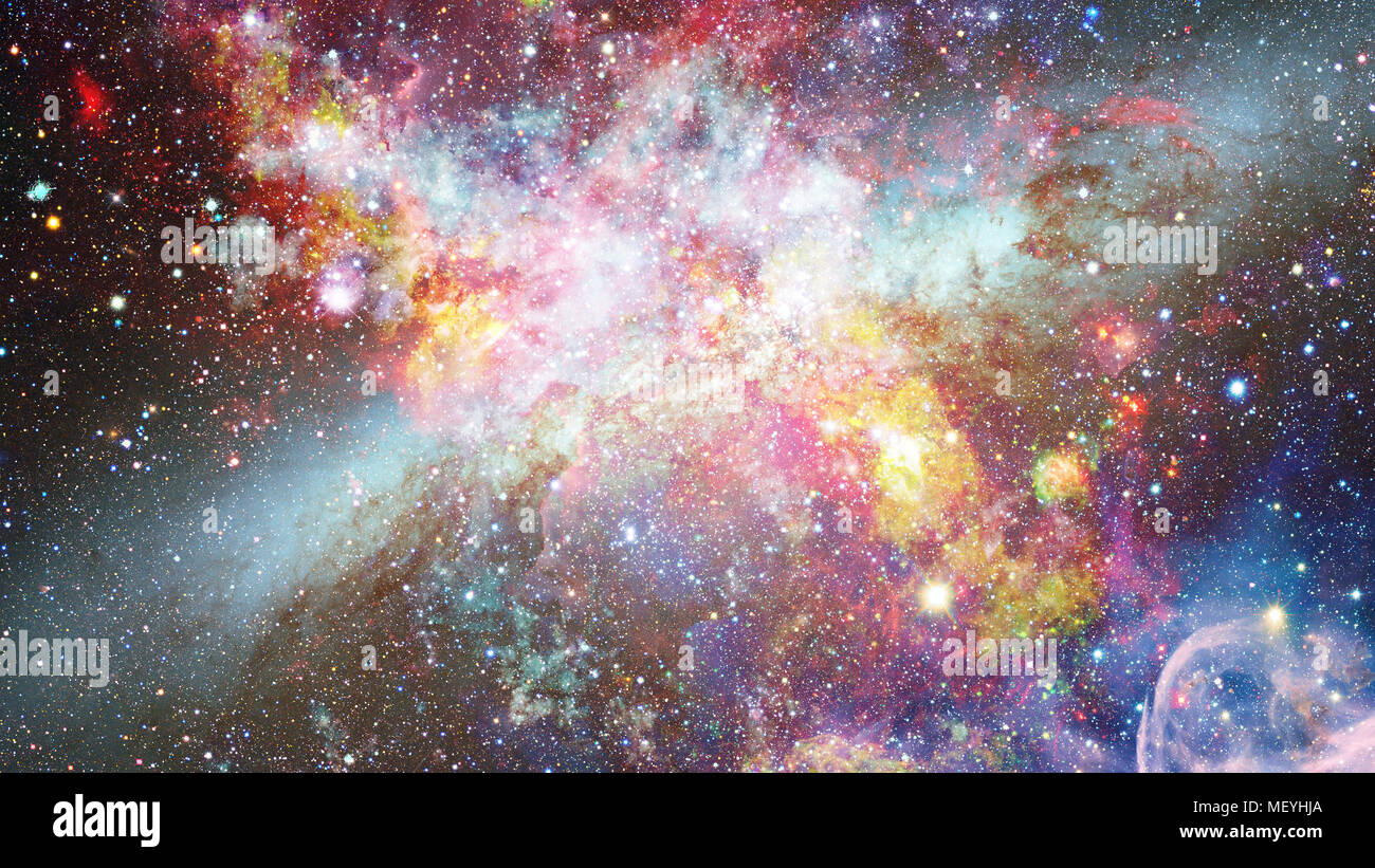 Colored clouds in nebula. Combined version of Hubble space telescope ...