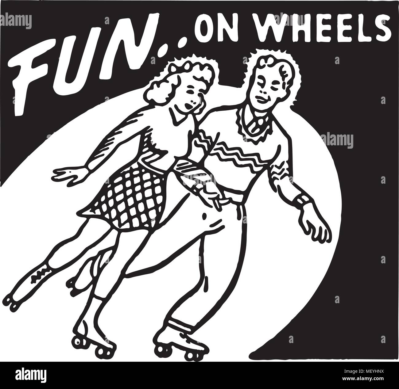 Fun On Wheels - Retro Ad Art Banner Stock Vector Image & Art - Alamy