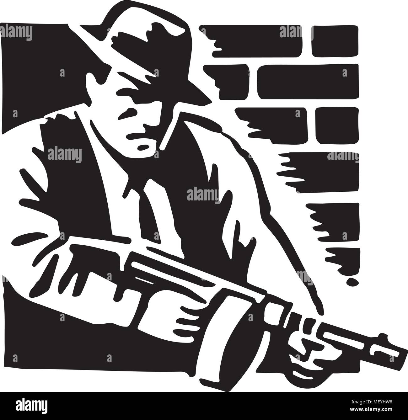 Gangster - Retro Clipart Illustration Stock Vector Image & Art - Alamy