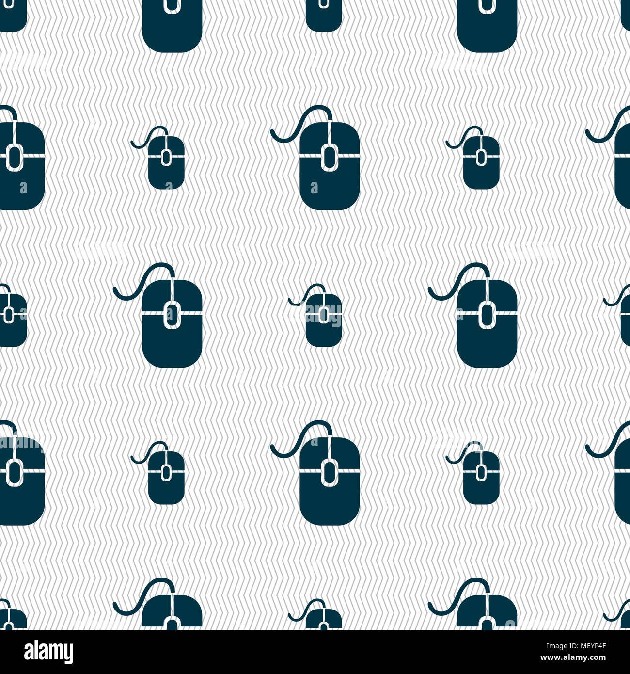 Computer mouse icon sign. Seamless pattern with geometric texture ...