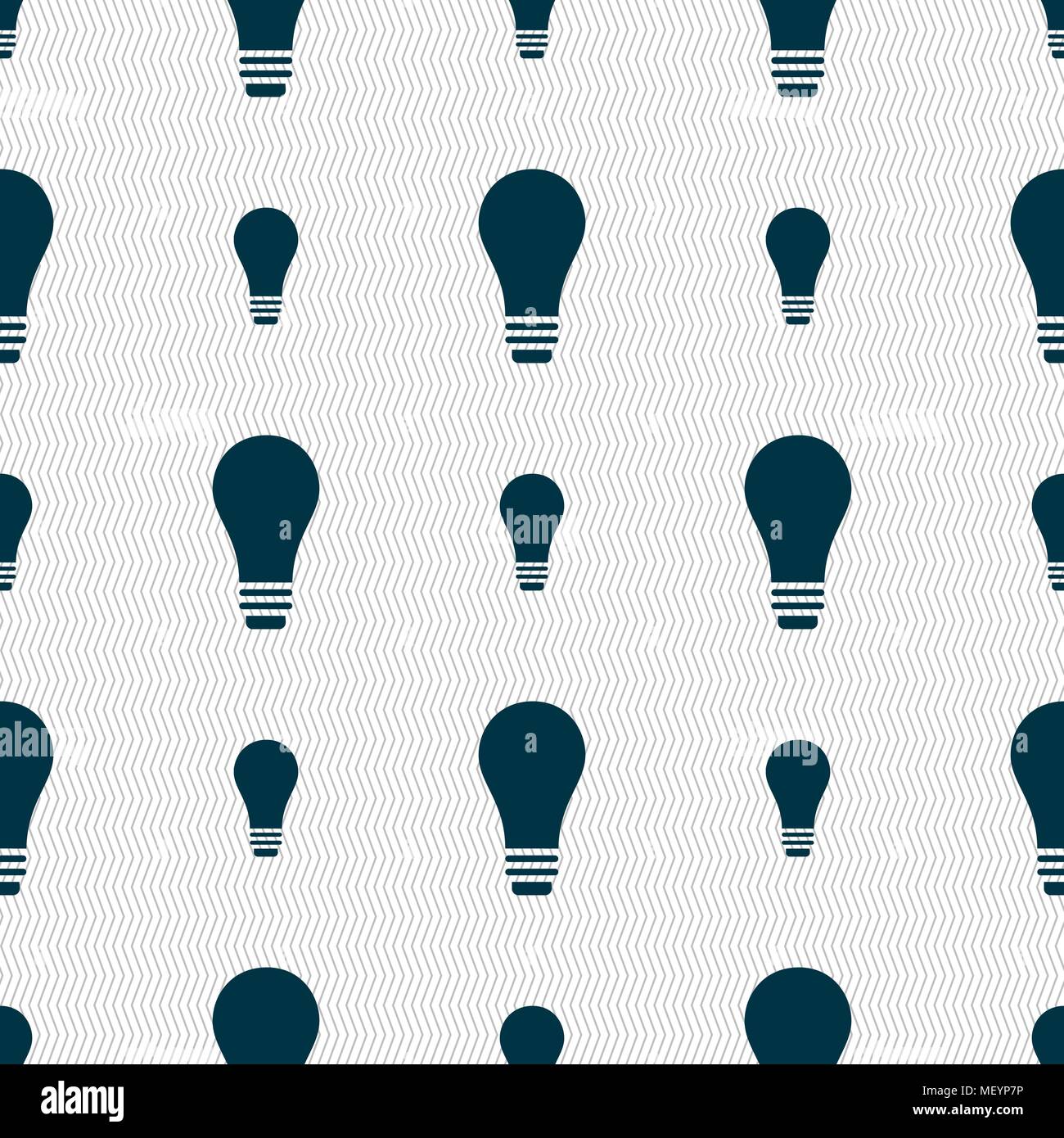 Light bulb icon sign. Seamless pattern with geometric texture. Vector ...