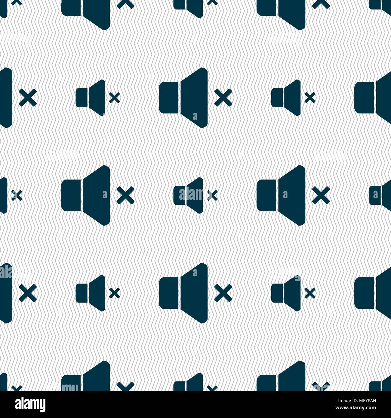 No Volume icon sign. Seamless pattern with geometric texture. Vector ...