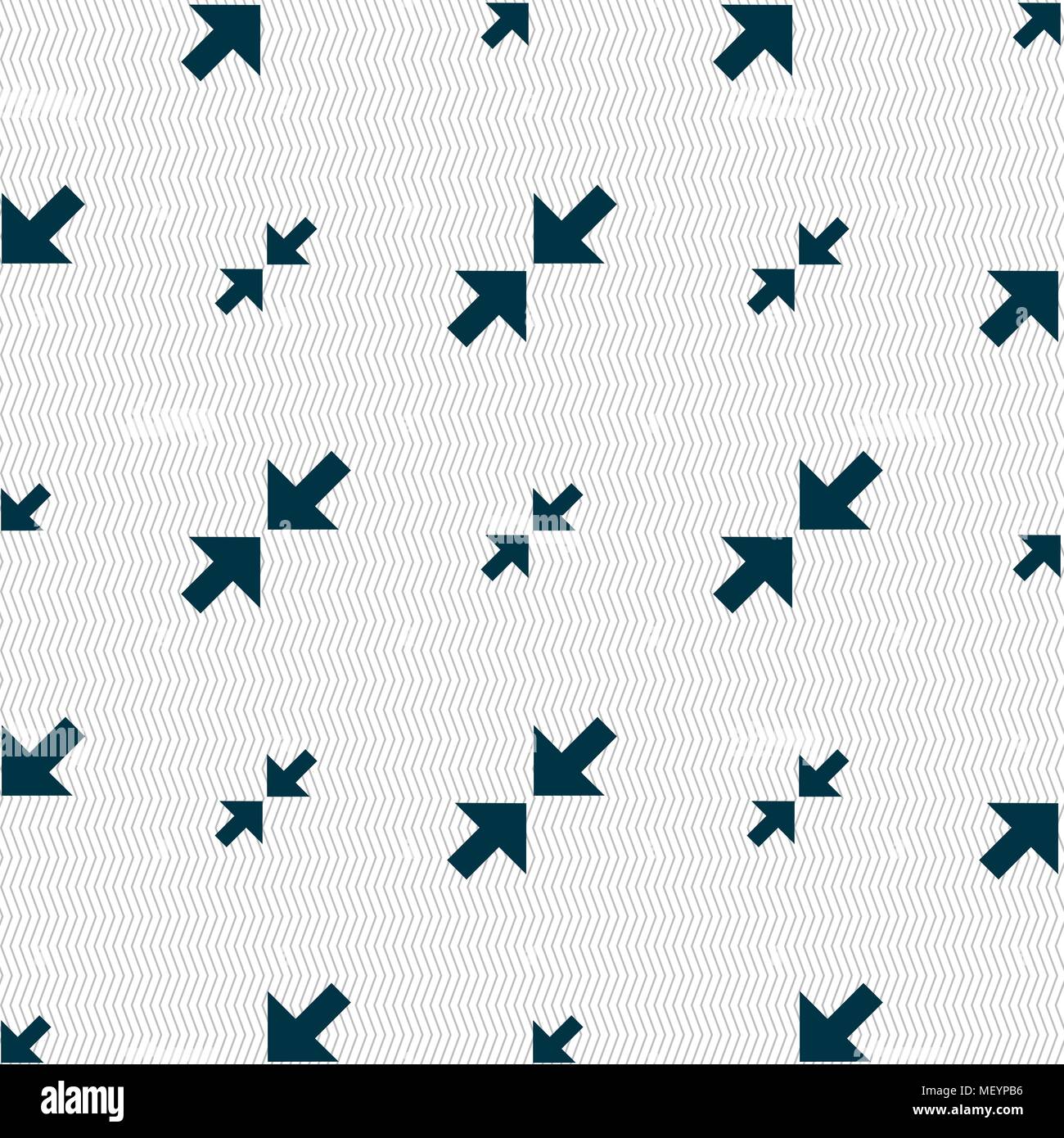 Exit full screen icon sign. Seamless pattern with geometric texture ...