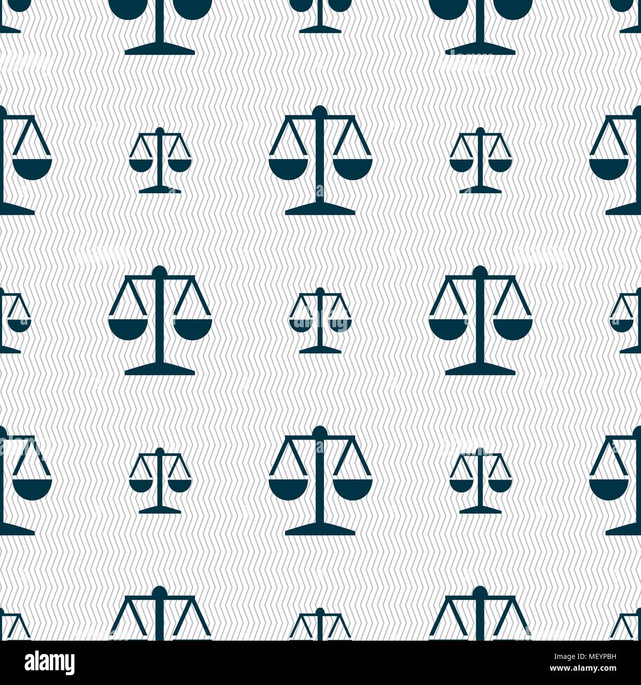 Libra icon sign. Seamless pattern with geometric texture. Vector ...