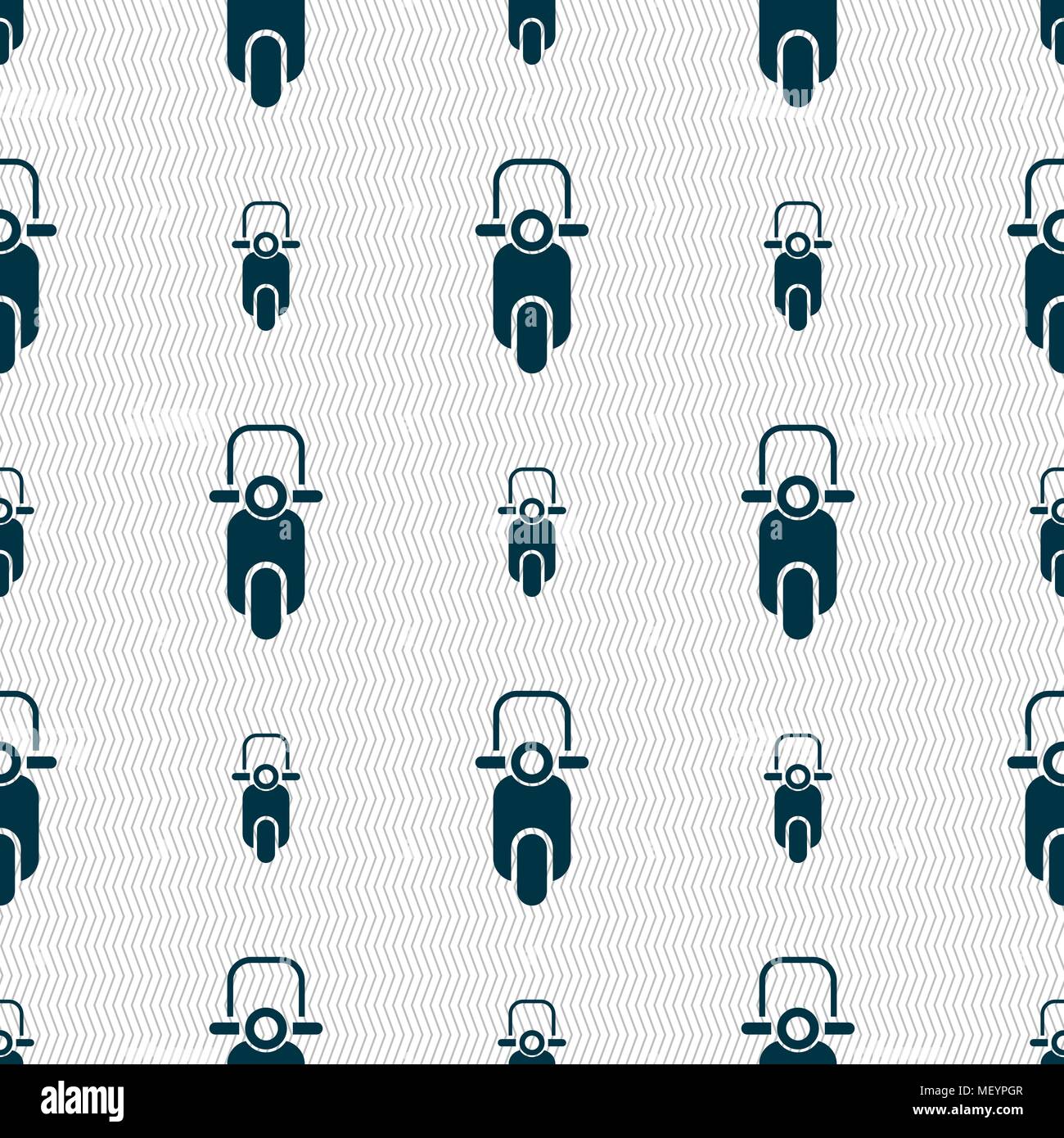 Scooter icon sign. Seamless pattern with geometric texture. Vector ...