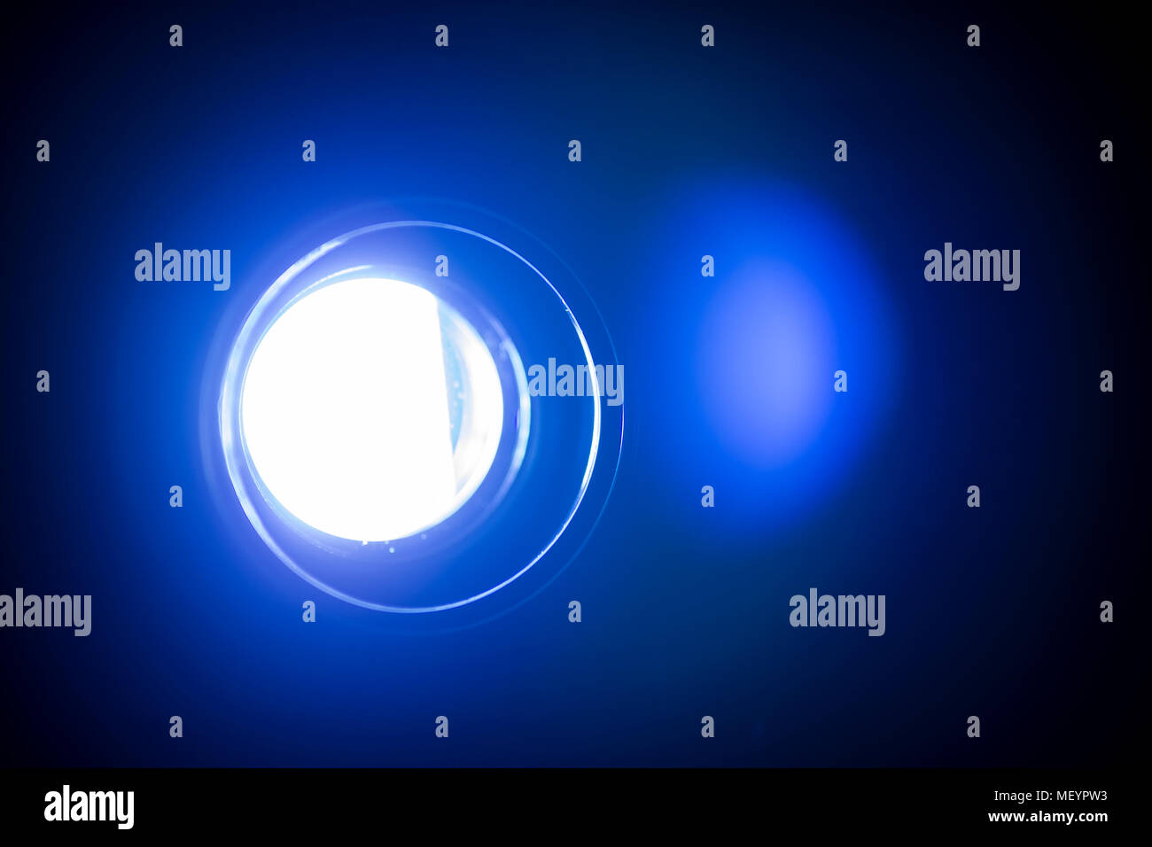 Electric blue light flare special effect Stock Photo - Alamy