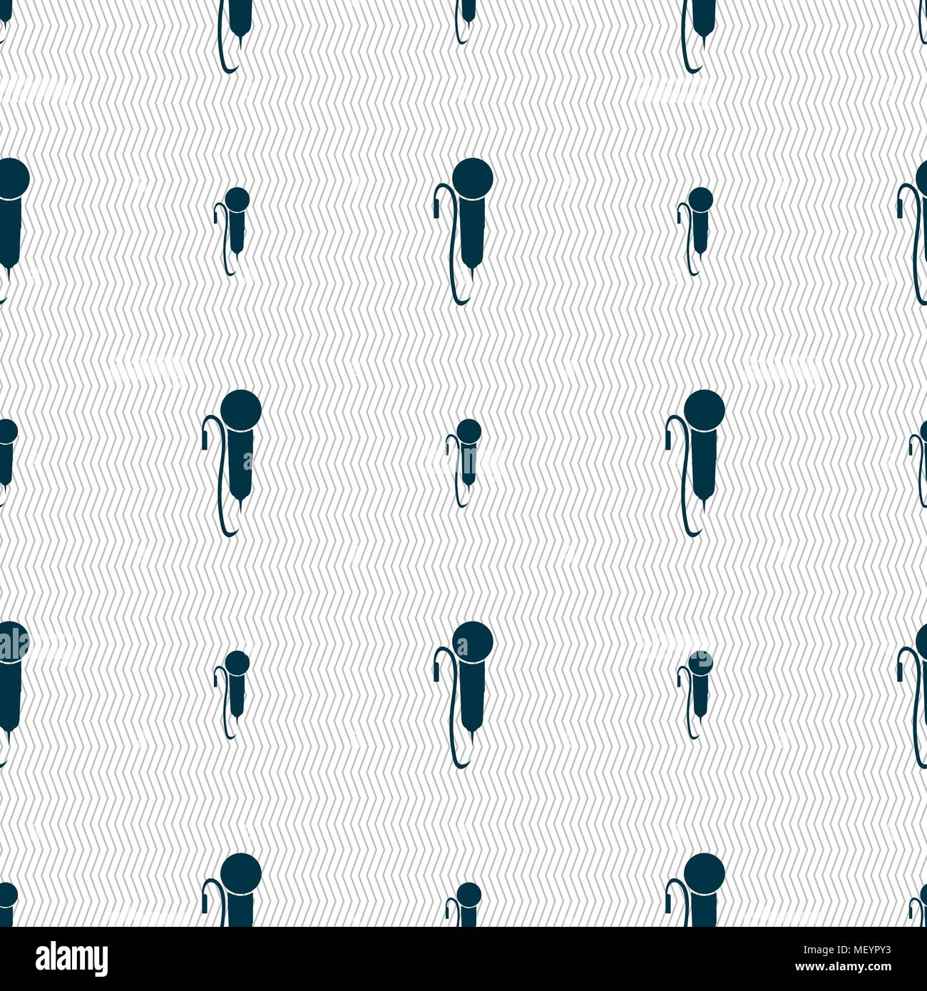 microphone icon sign. Seamless pattern with geometric texture. Vector ...