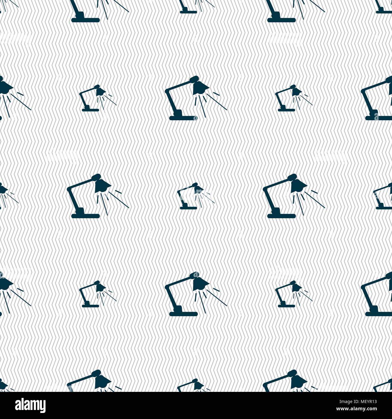 Reading-lamp icon sign. Seamless pattern with geometric texture. Vector ...