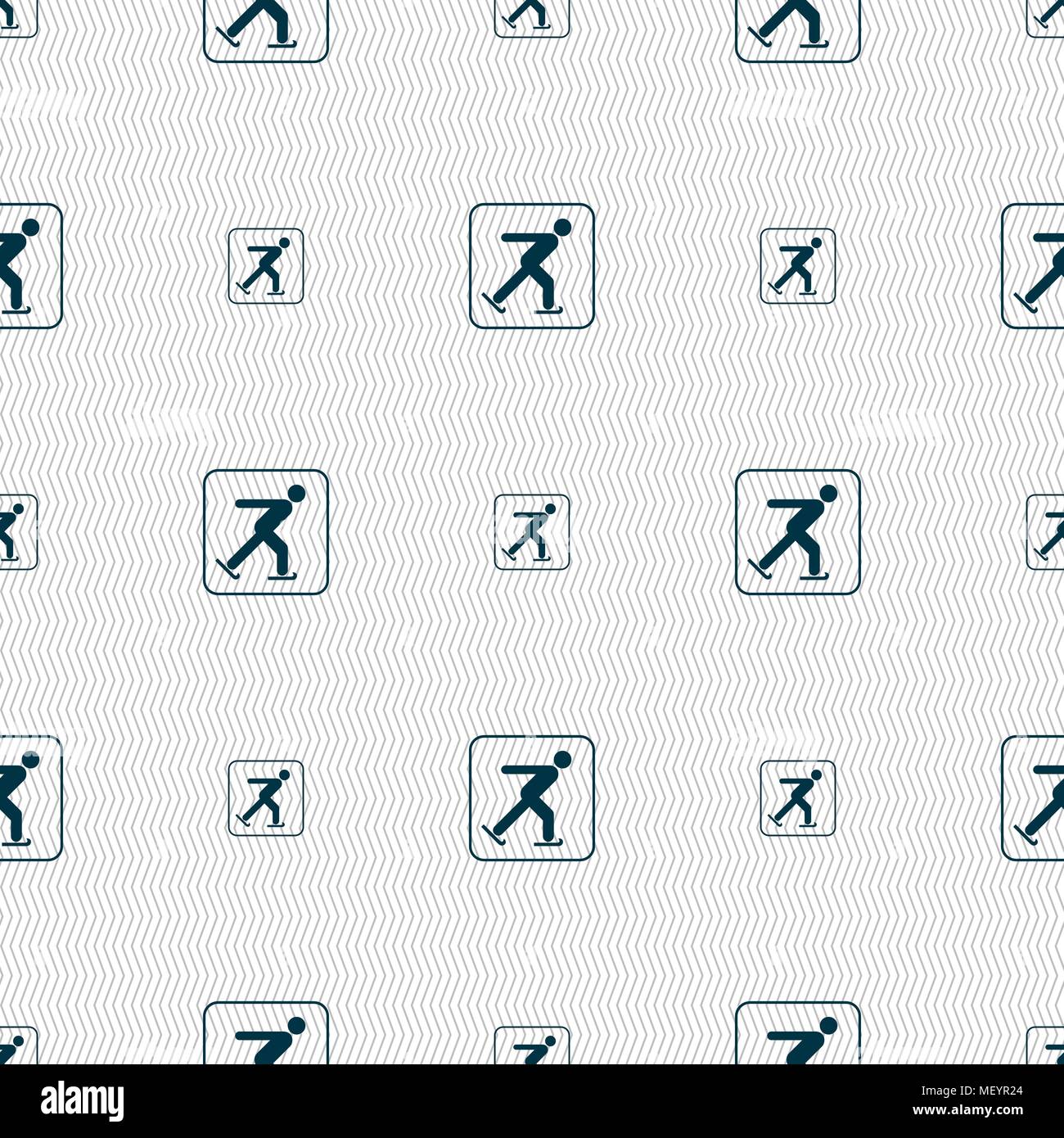 Ice skating sign. Seamless pattern with geometric texture. Vector ...