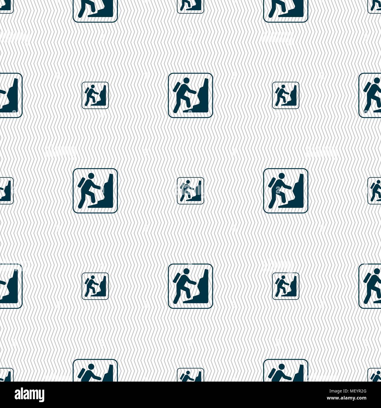 rock climbing sign. Seamless pattern with geometric texture. Vector ...
