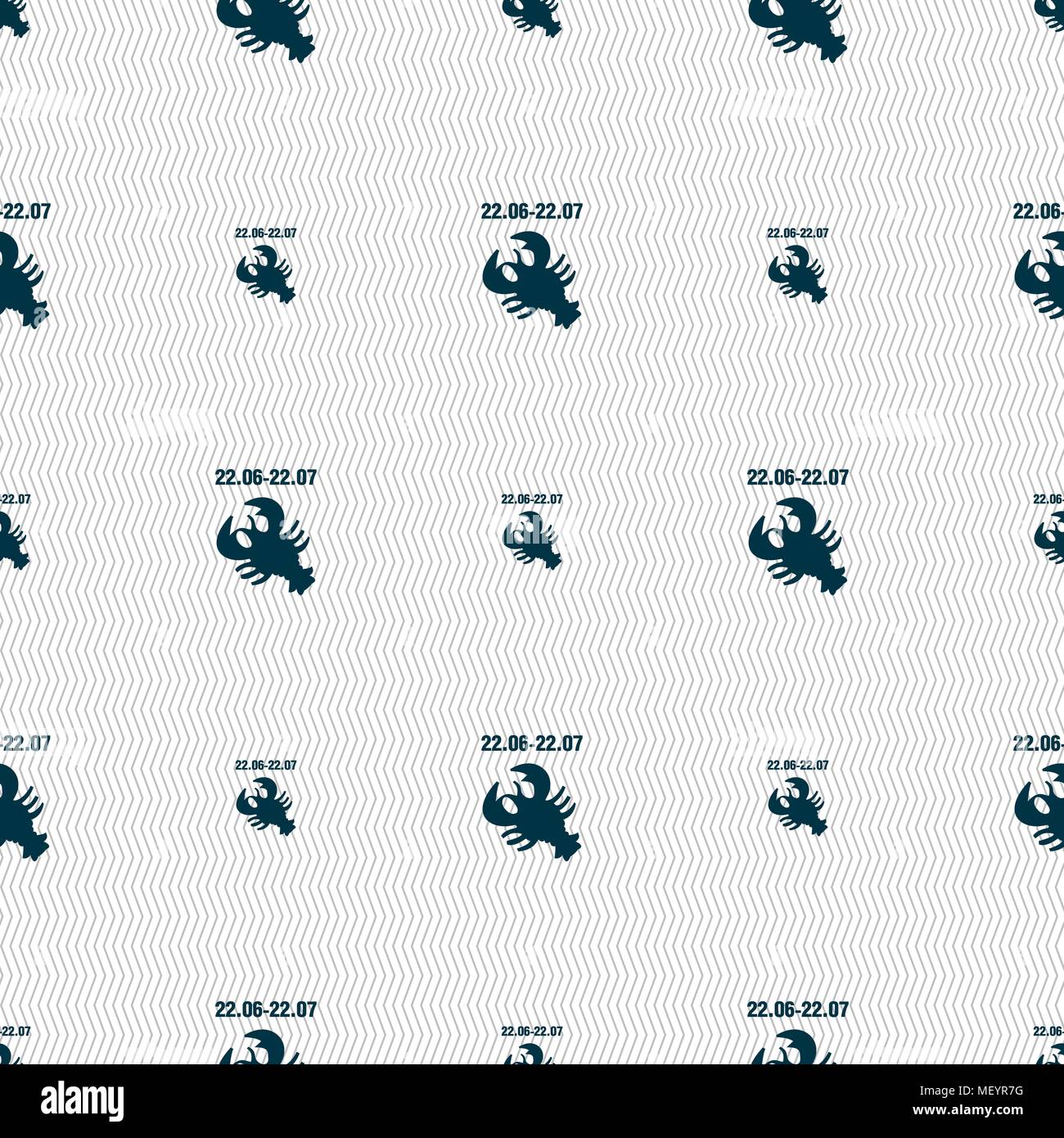 zodiac Cancer sign. Seamless pattern with geometric texture. Vector ...