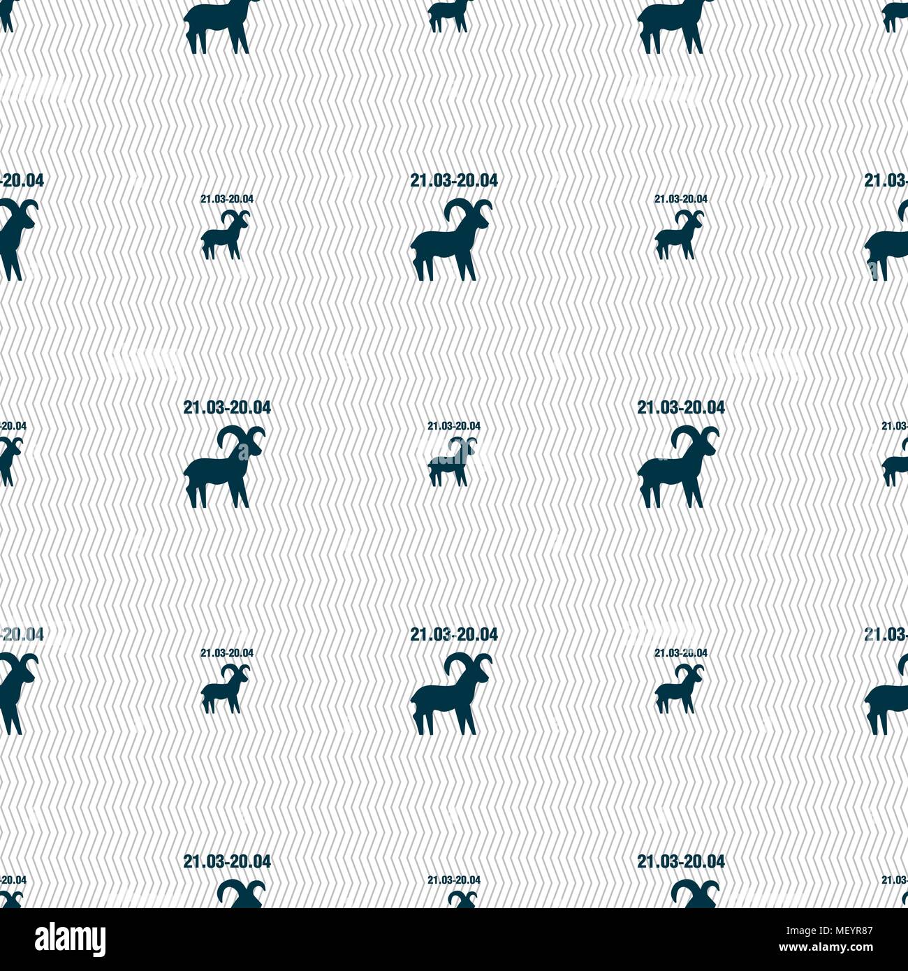 Decorative Zodiac Aries sign. Seamless pattern with geometric texture ...