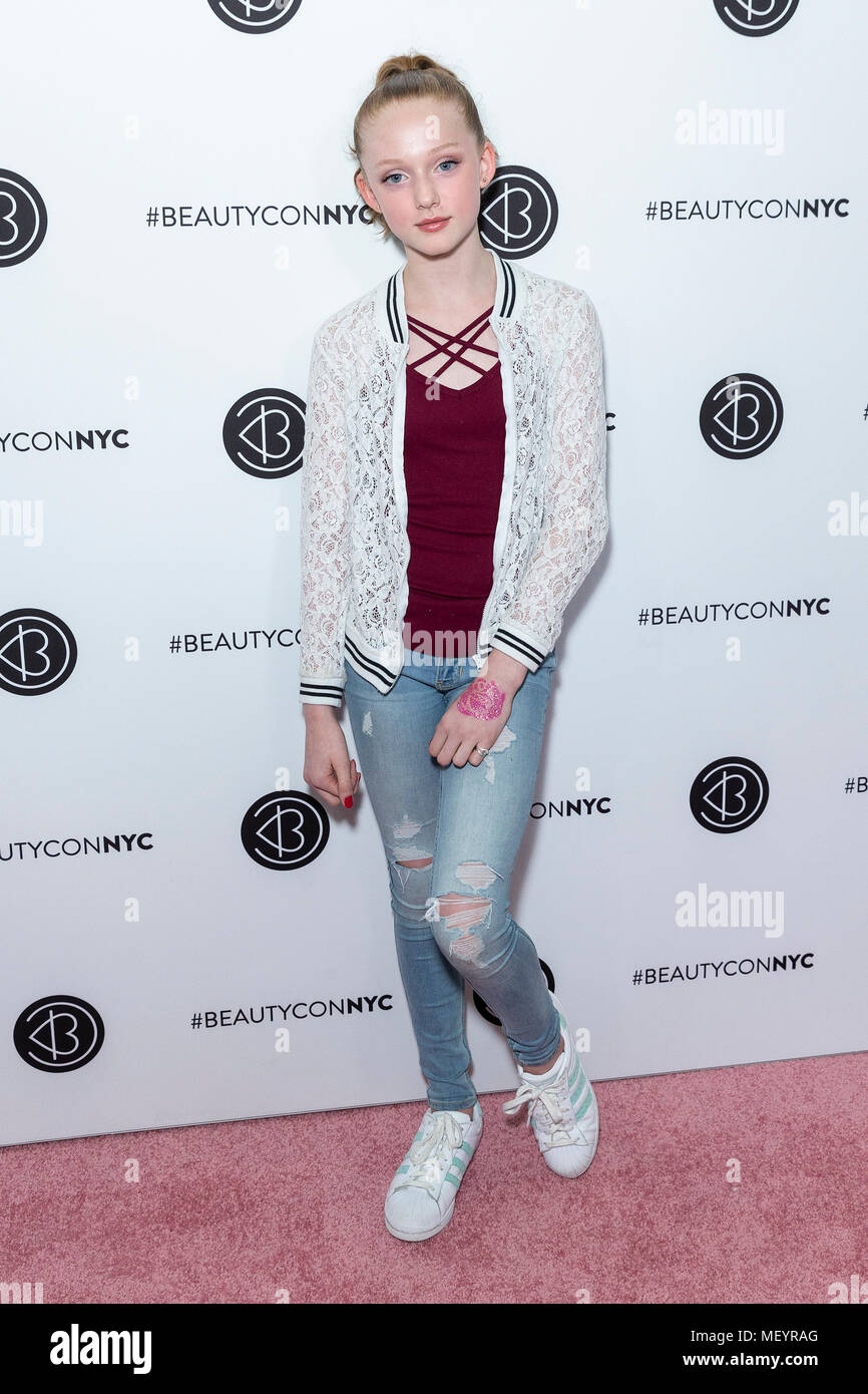 New York, United States. 21st Apr, 2018. Riley McEvoy attends Beautycon ...