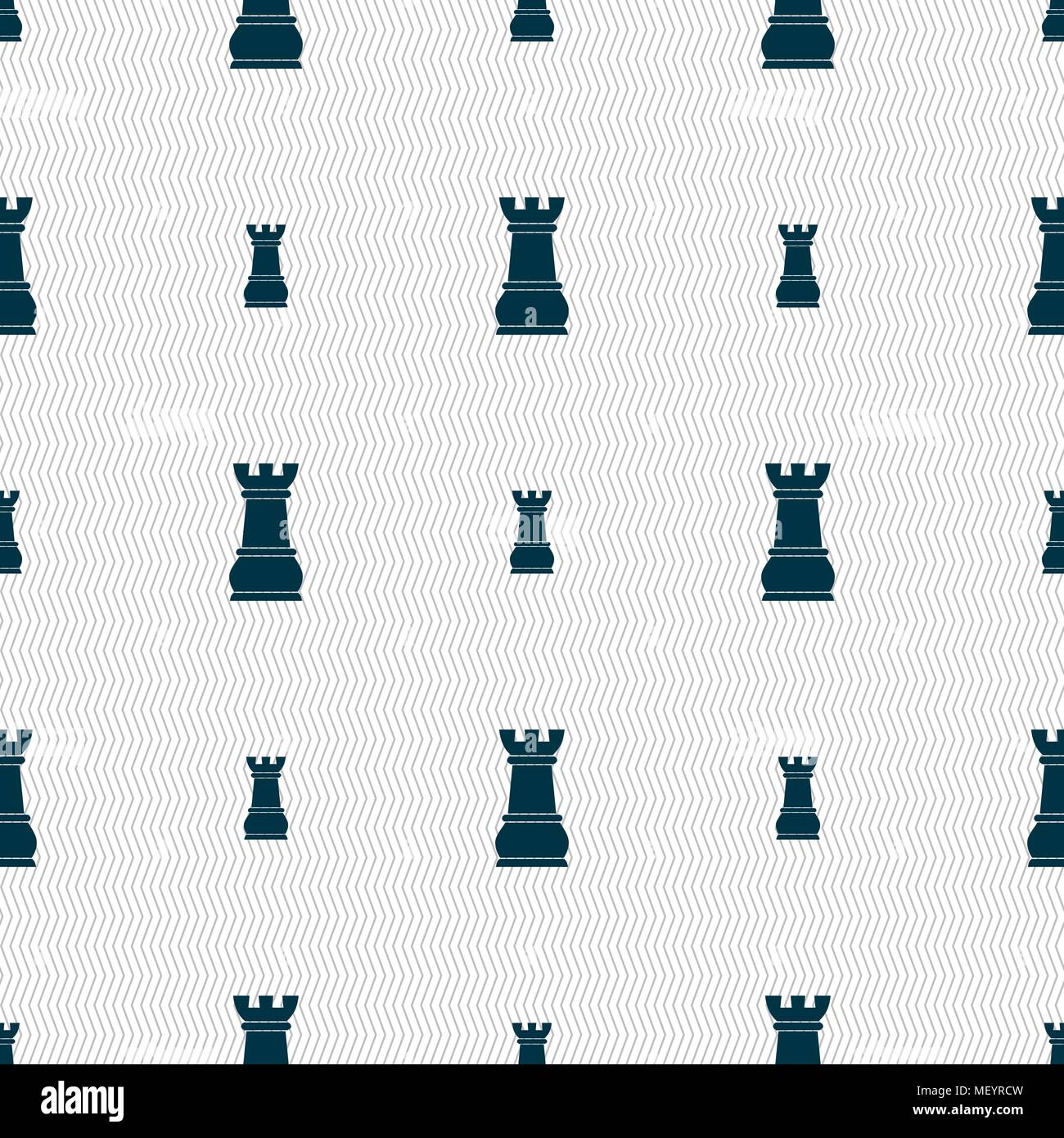 Chess Rook sign. Seamless pattern with geometric texture. Vector ...